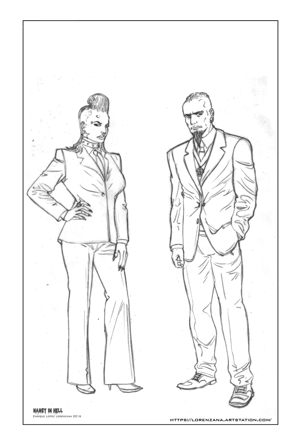 Enrique Lopez Lorenzana - Nancy in Hell tv show pre production sketches.