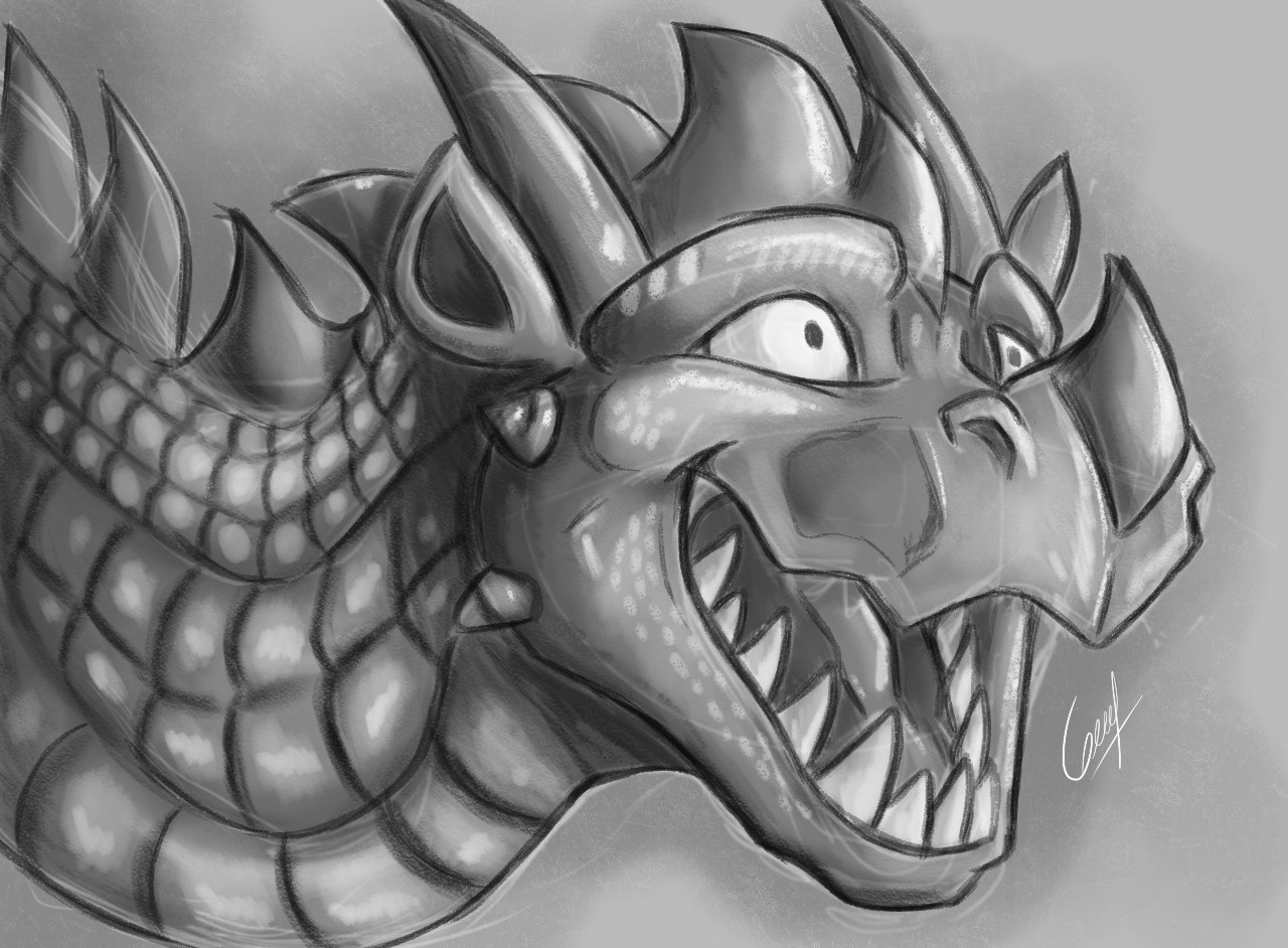 ArtStation - Grey Scale Dragon