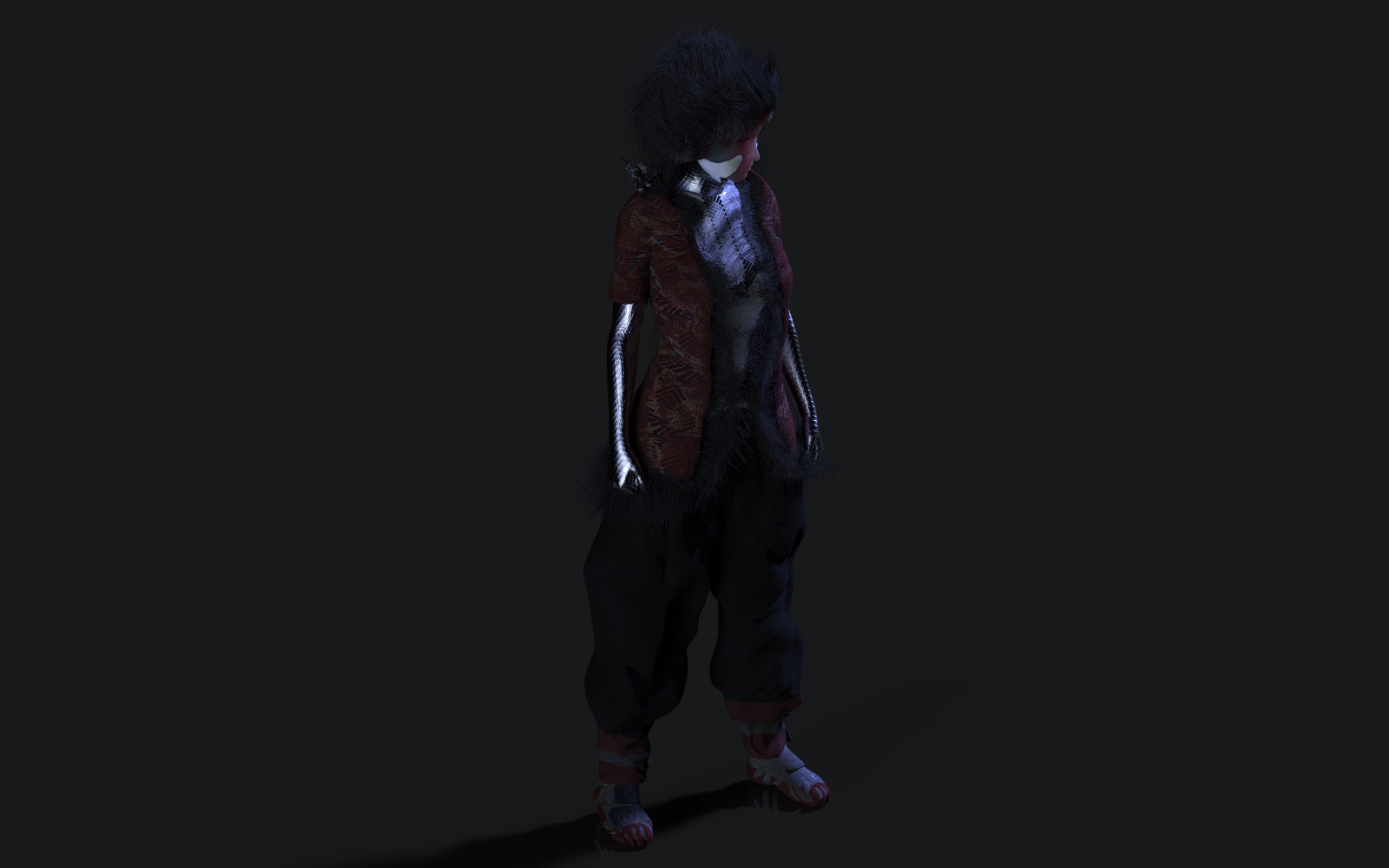 ArtStation - Cyber punch chick + the little guy