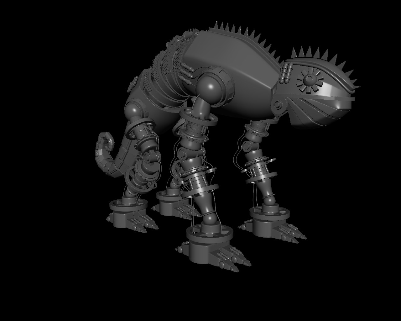 ArtStation - My first Maya modeling robotic lizard .....