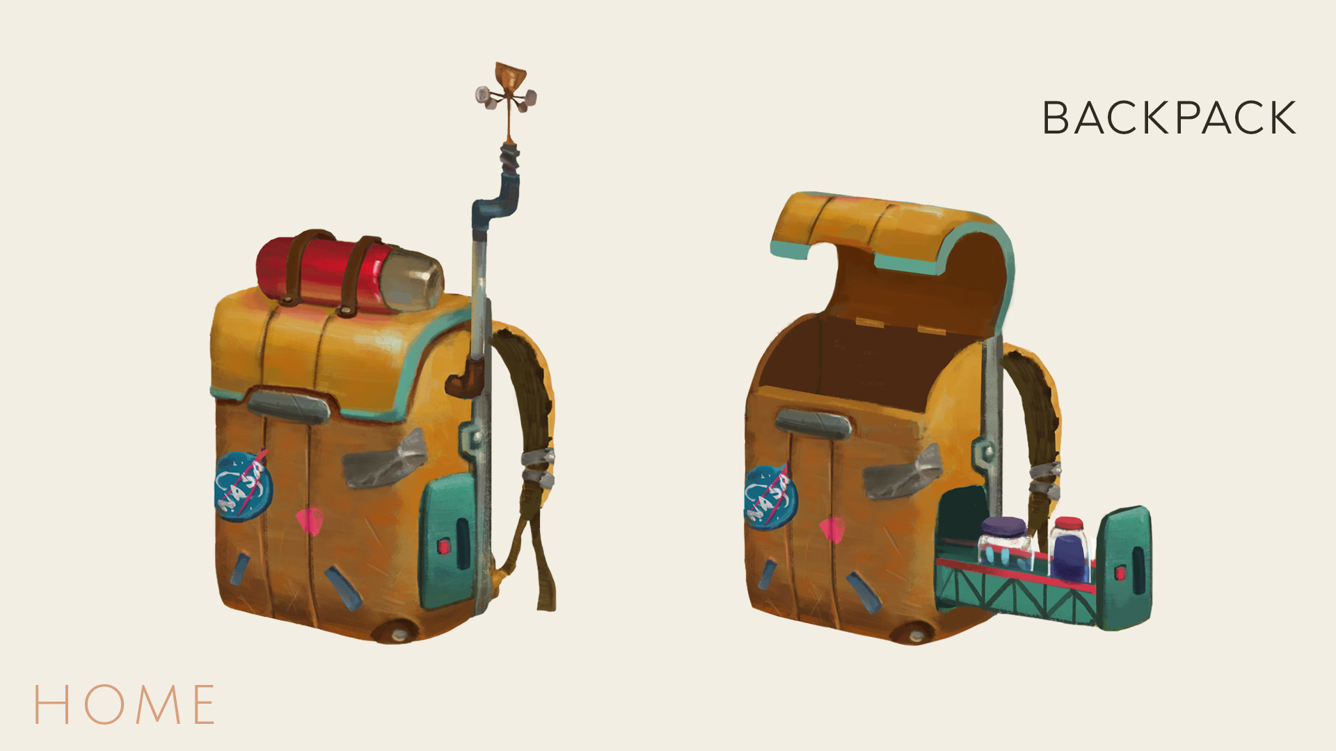 ArtStation - HOME - Visual Development - Dave's Backpack