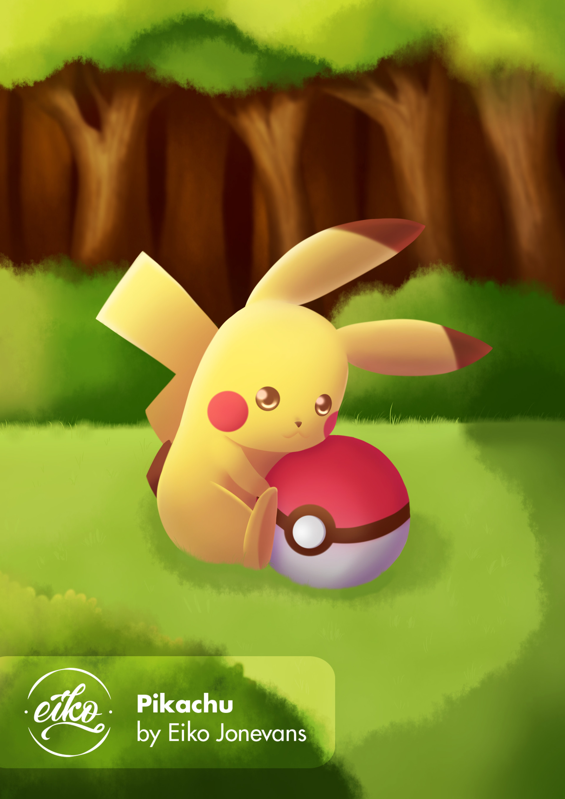 ArtStation - Pikachu and pokeball