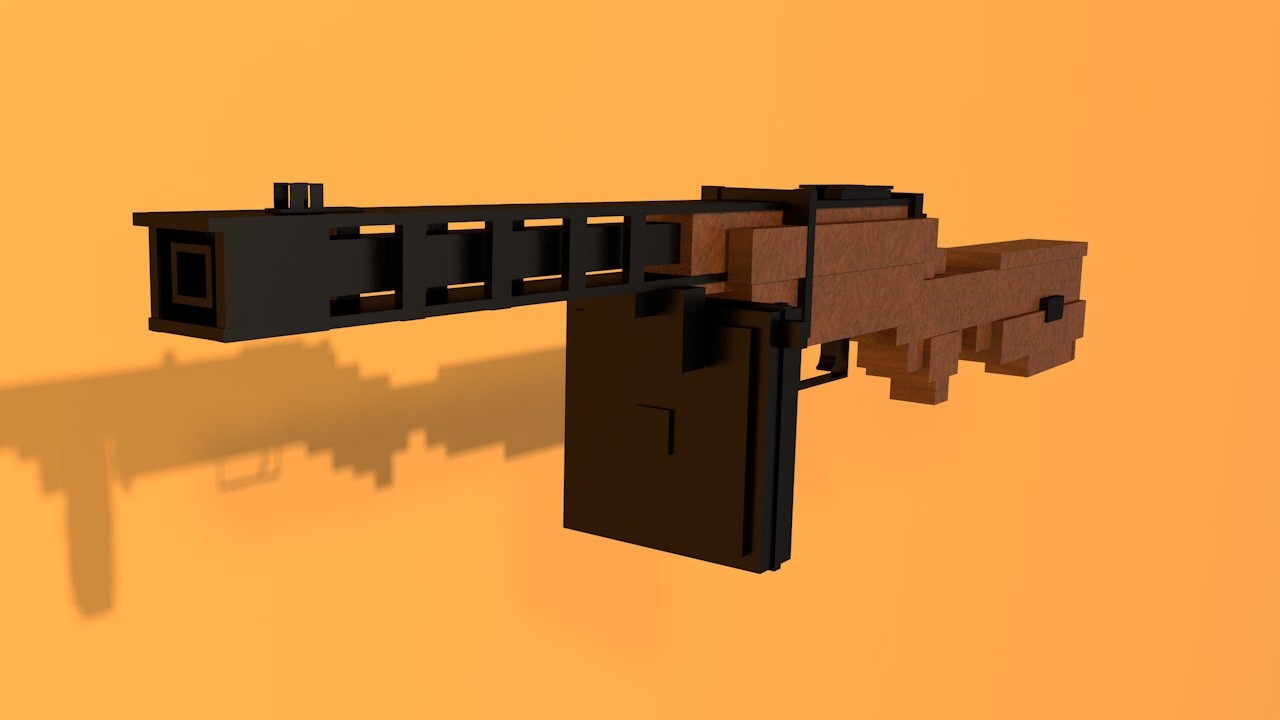 ArtStation - 3d weapons made by blocks