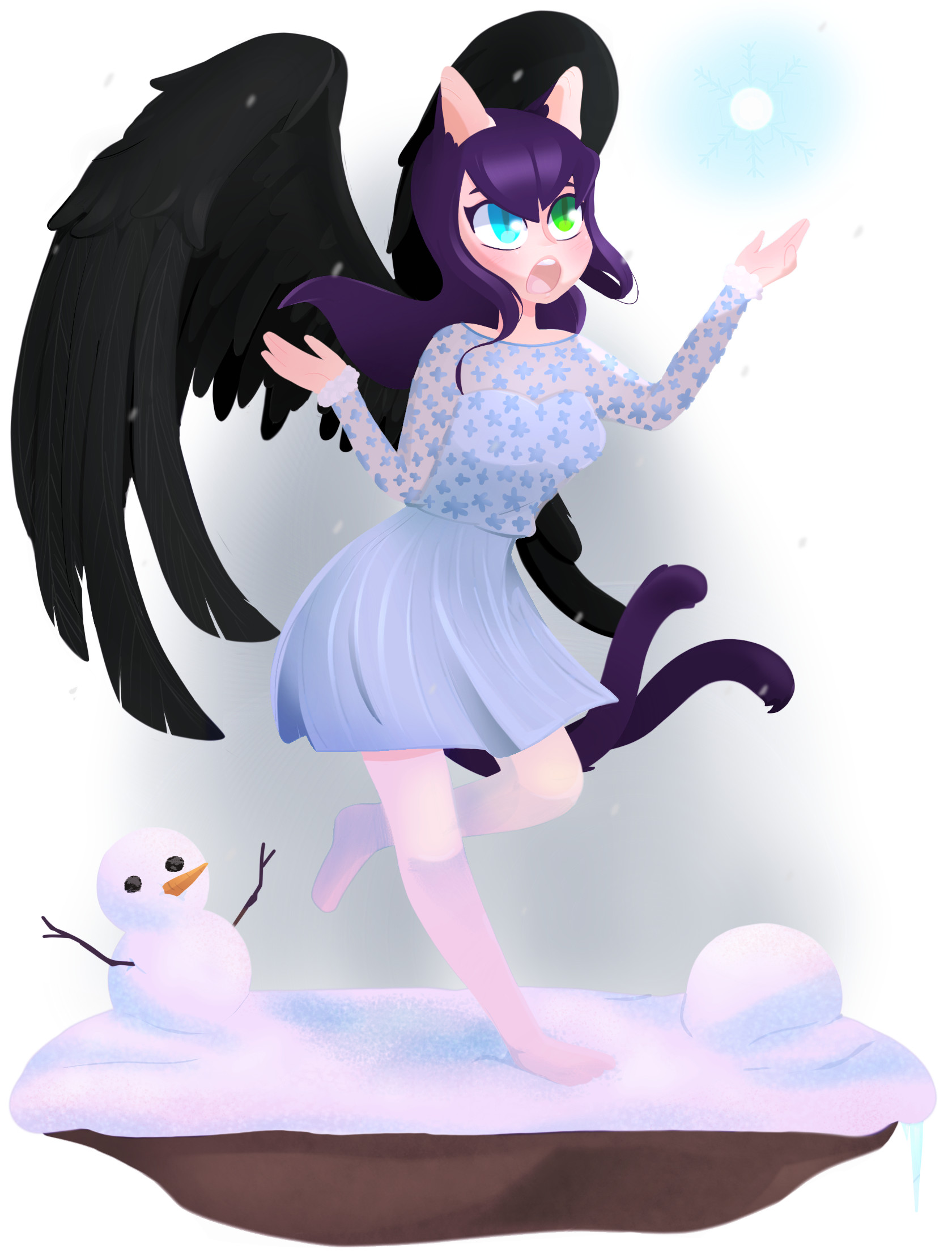 ArtStation - Silence the crow/raven cat girl