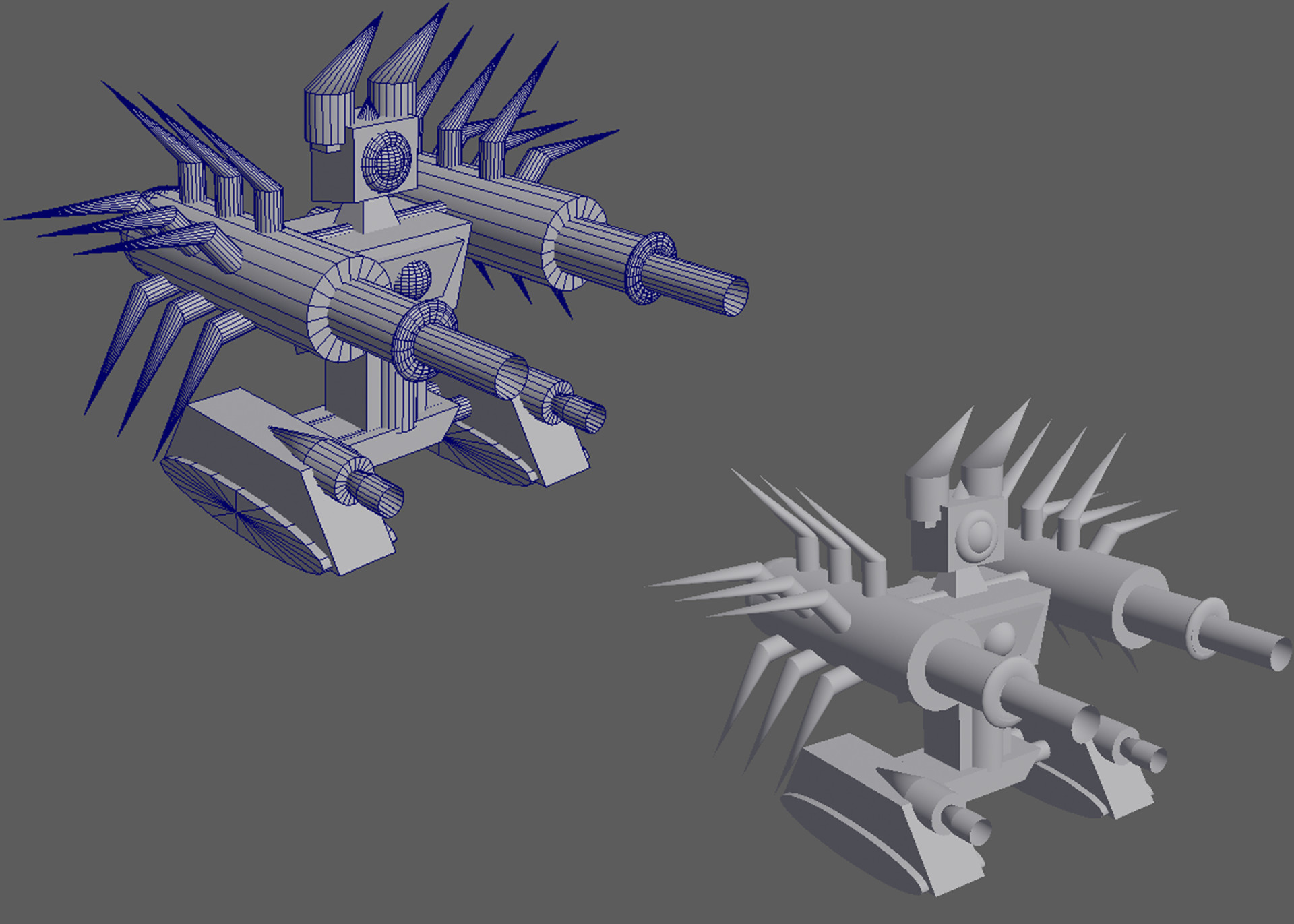 Omega Slayer of Evil - Killer Robot Spider and Tank Concept Models