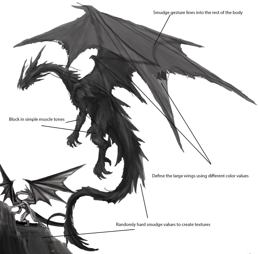 dragon wings drawing base