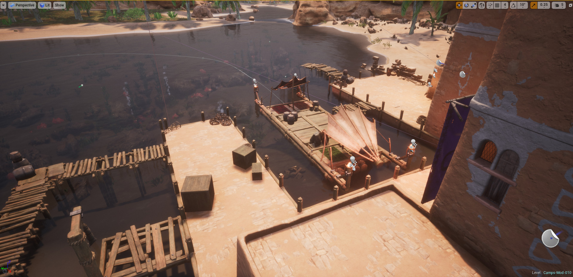 ArtStation - Level Design Work- River Boats of the Exiled Lands