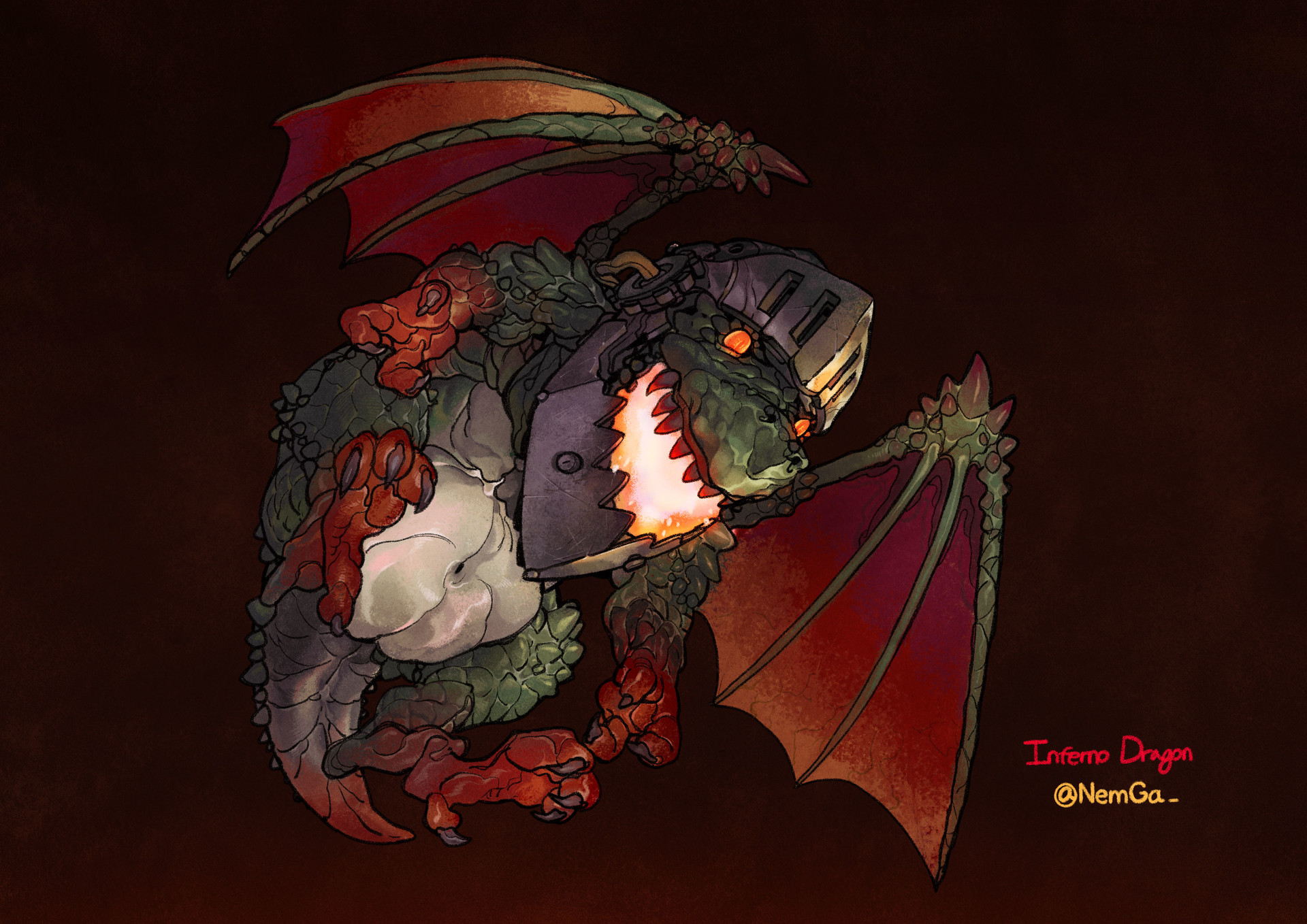 how to draw inferno dragon