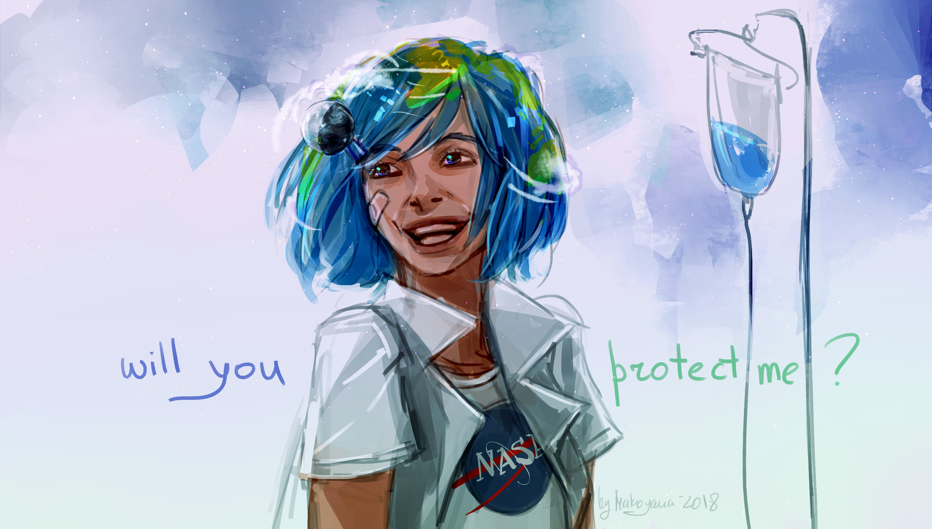 how to draw earth chan step by step