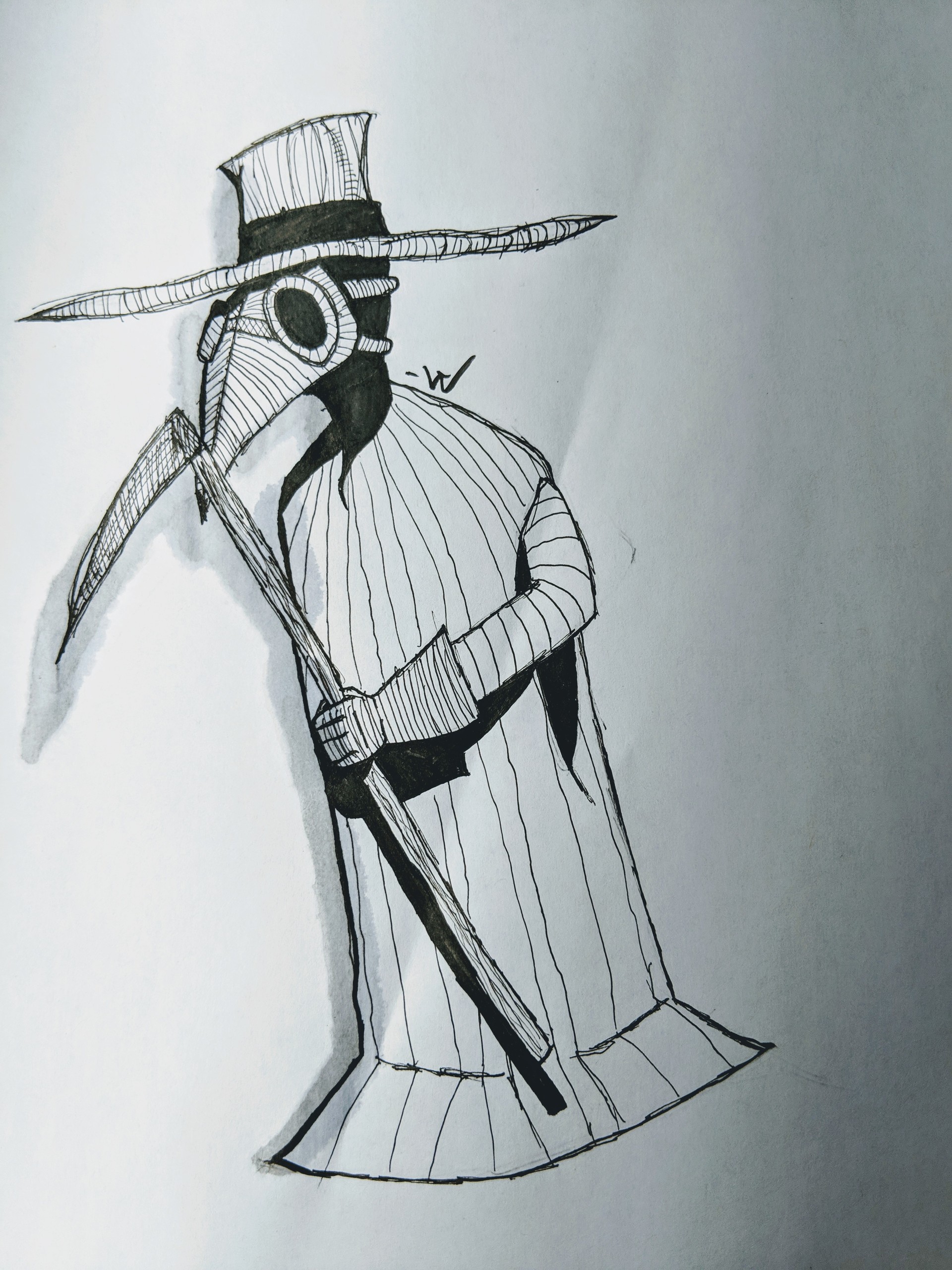 ArtStation - Plague Doctor/Doctor Death B/W Illustration