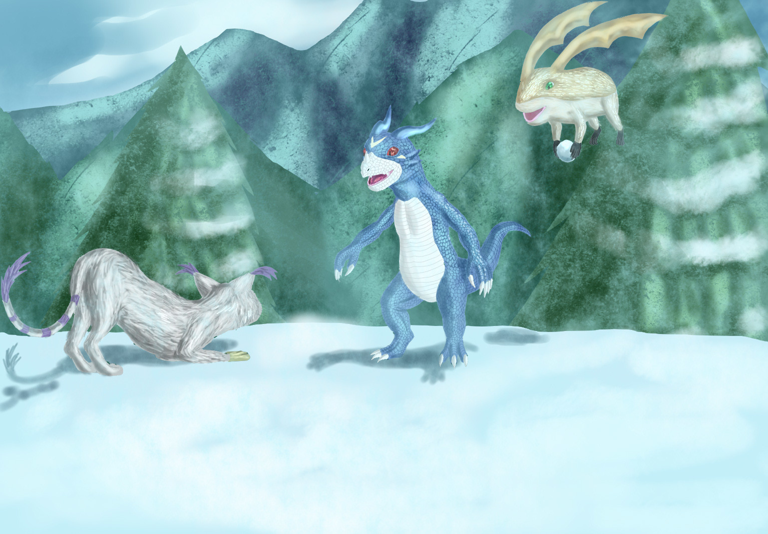 ArtStation - Snow Time for Digimon