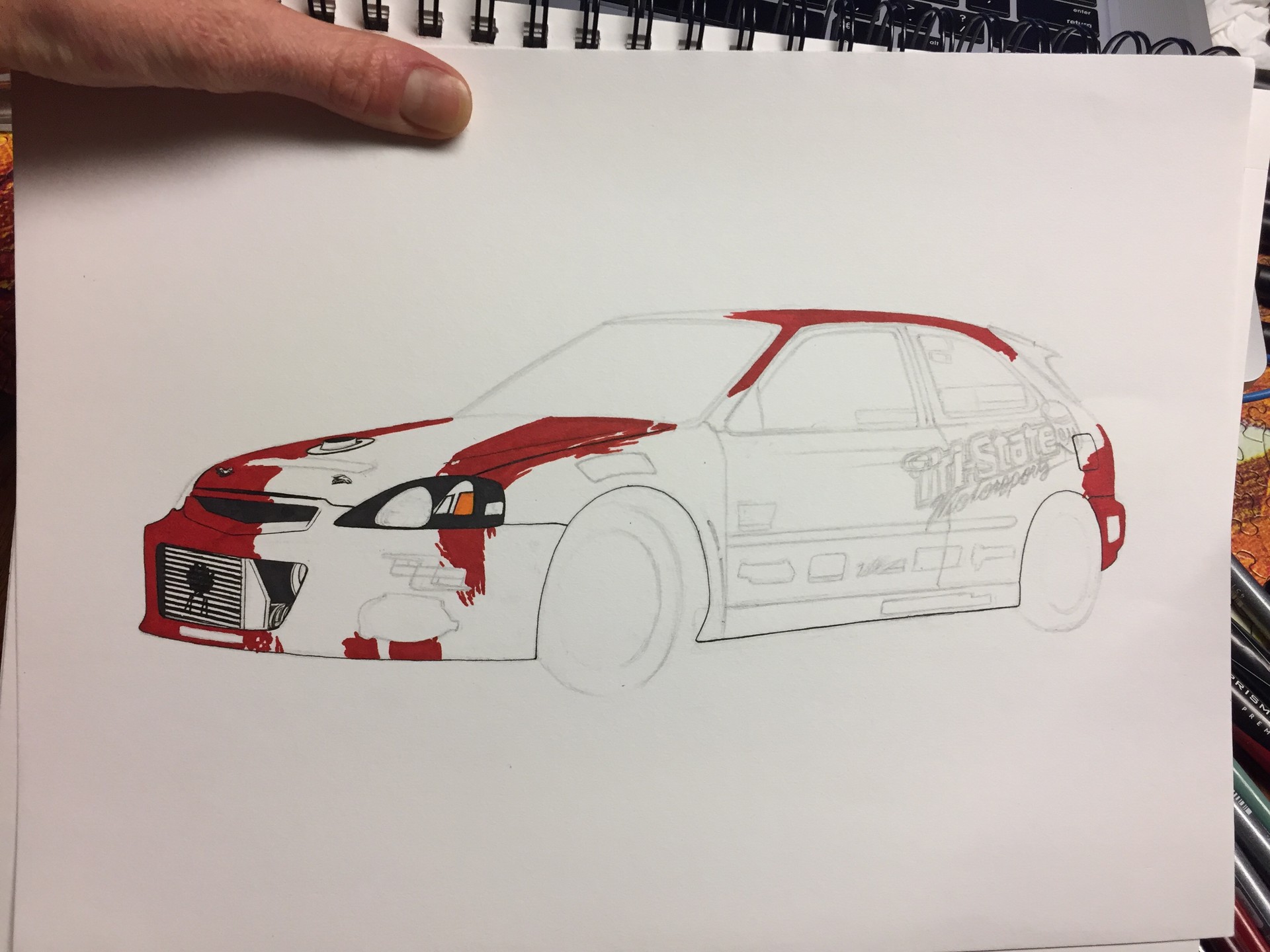 Sarah Sap - Custom Order Honda Civic Drawing