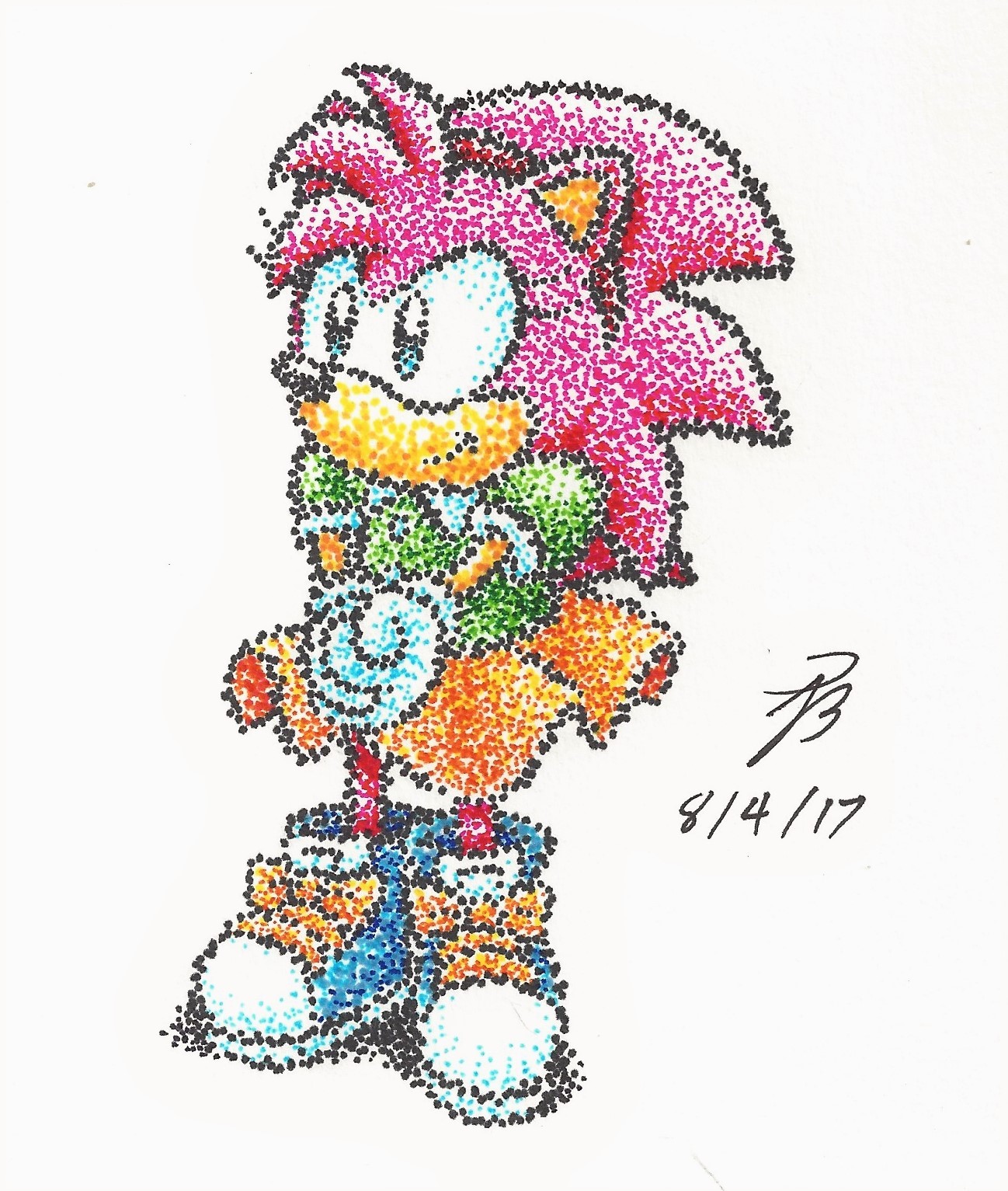 Angel B. - 15 Days of Sonic Mania - Pointillism Challenge (2017)