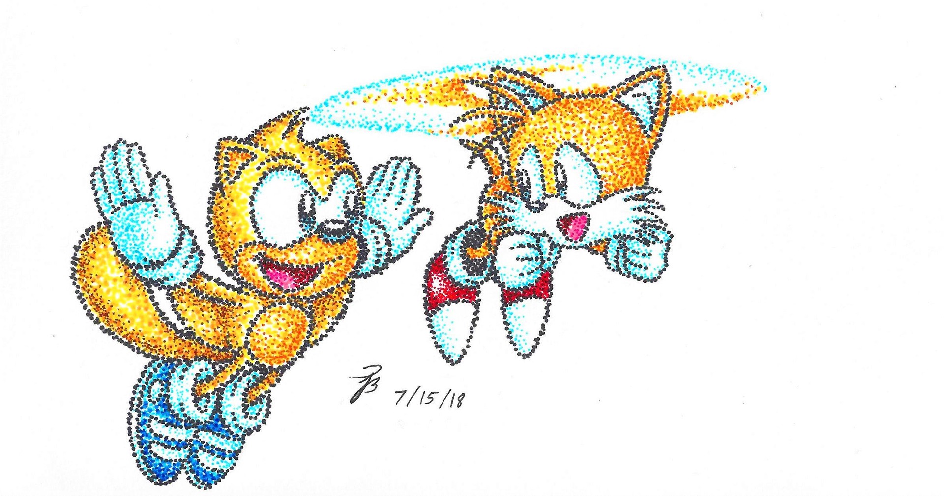 Angel B. - 15 Days of Sonic Mania - Plus 2 (Pointillism Art Challenge)