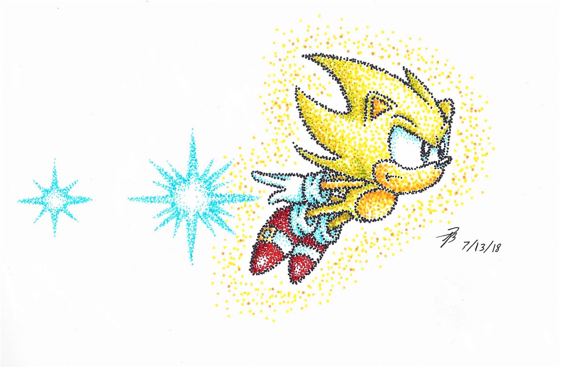 Angel B. - 15 Days of Sonic Mania - Plus 2 (Pointillism Art Challenge)