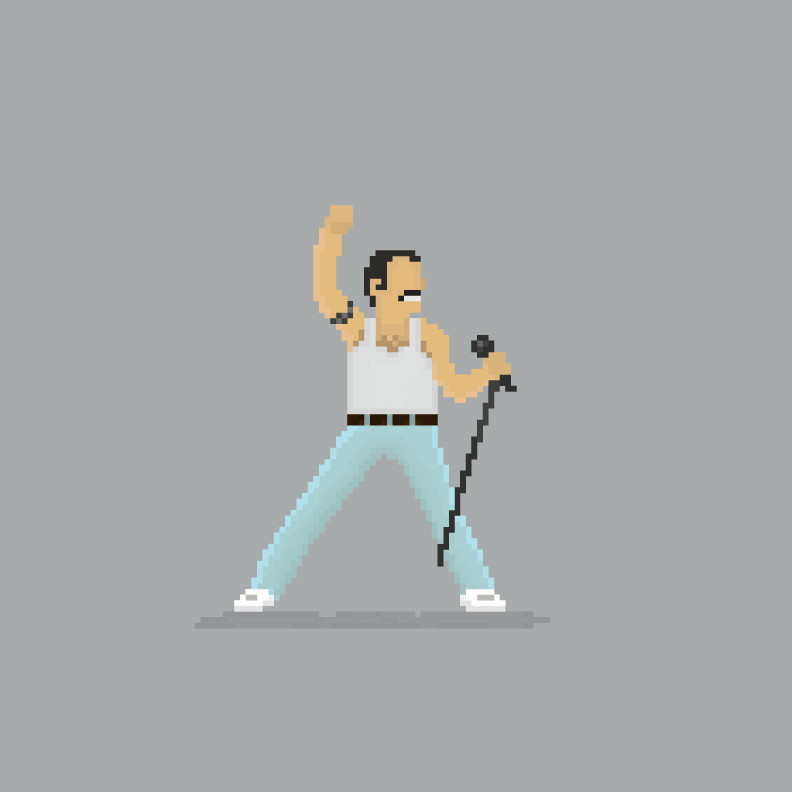 ArtStation - Freddie Mercury in Pixel art