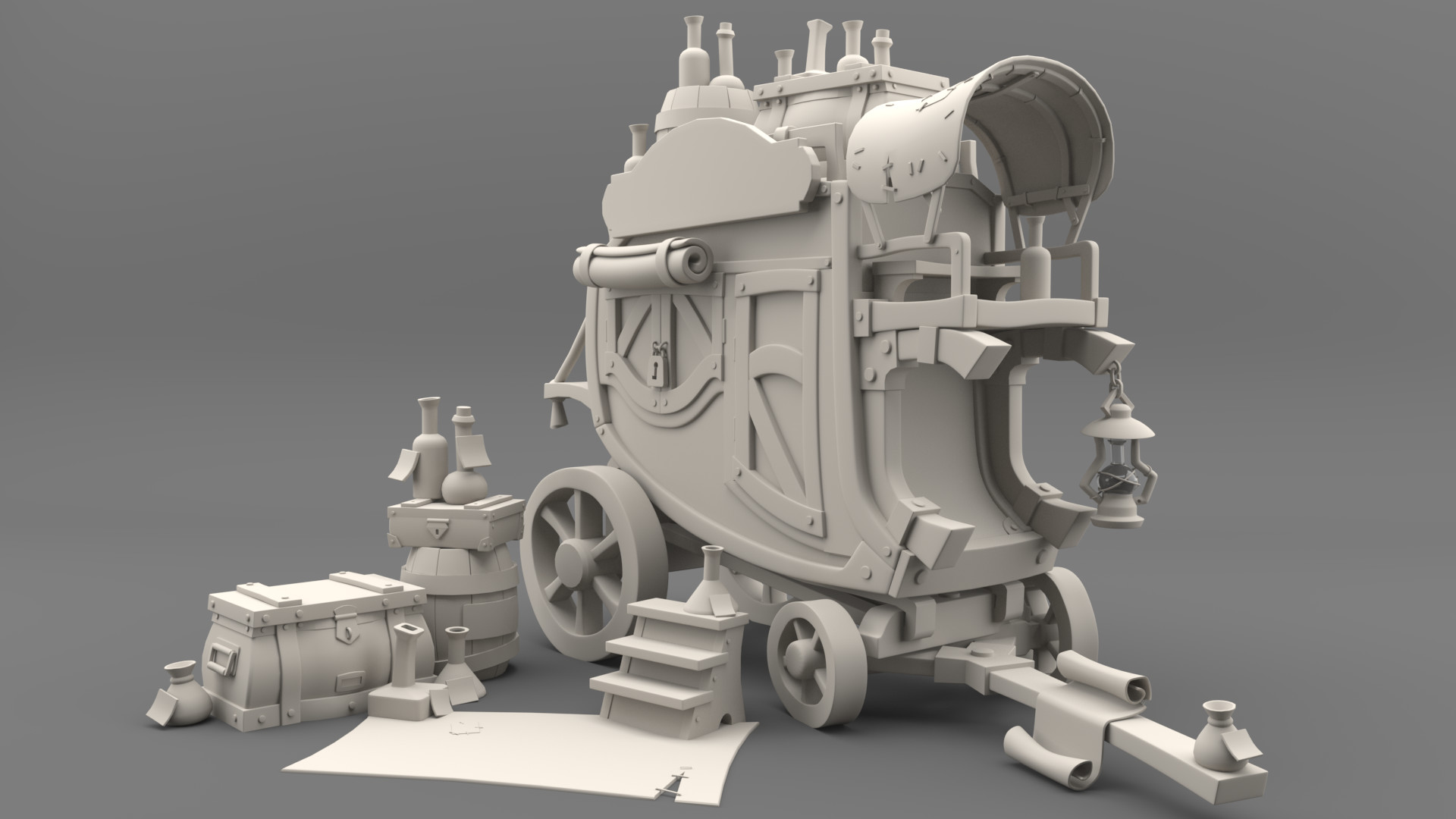 Laura van de Mast - Stagecoach and props / Artstation Challenge - Wild ...