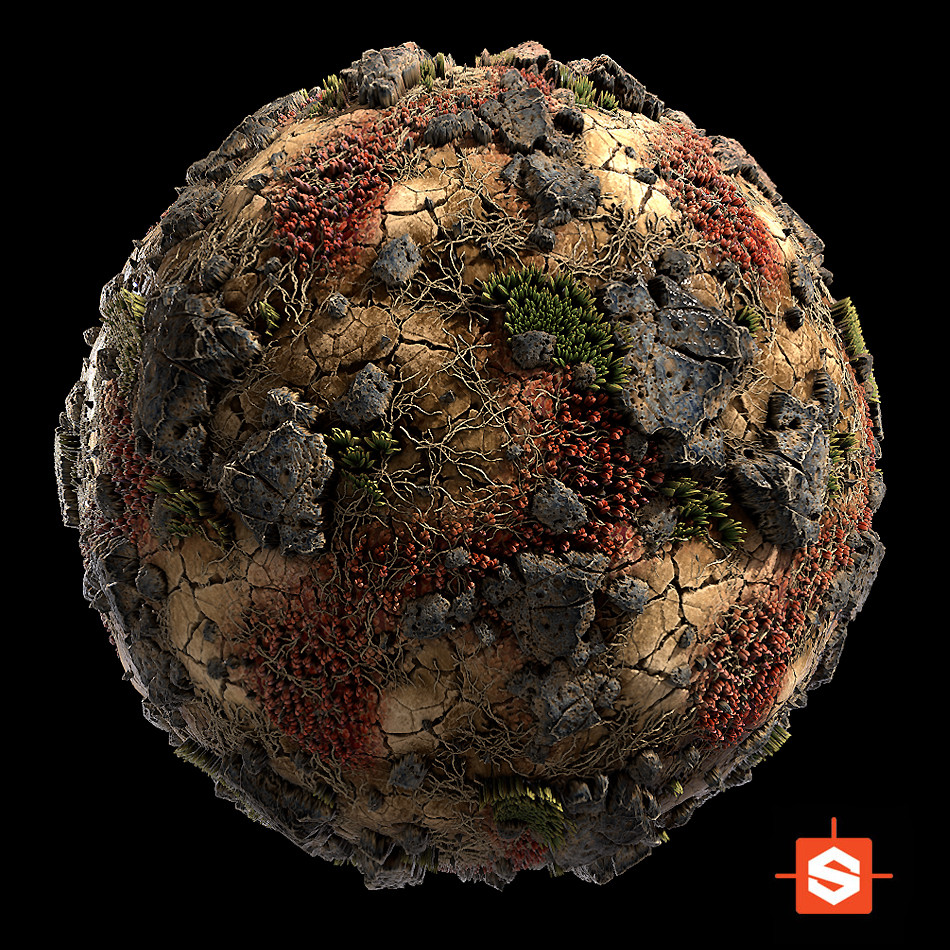 ArtStation - Substance Designer_ Volcanic Zone Land