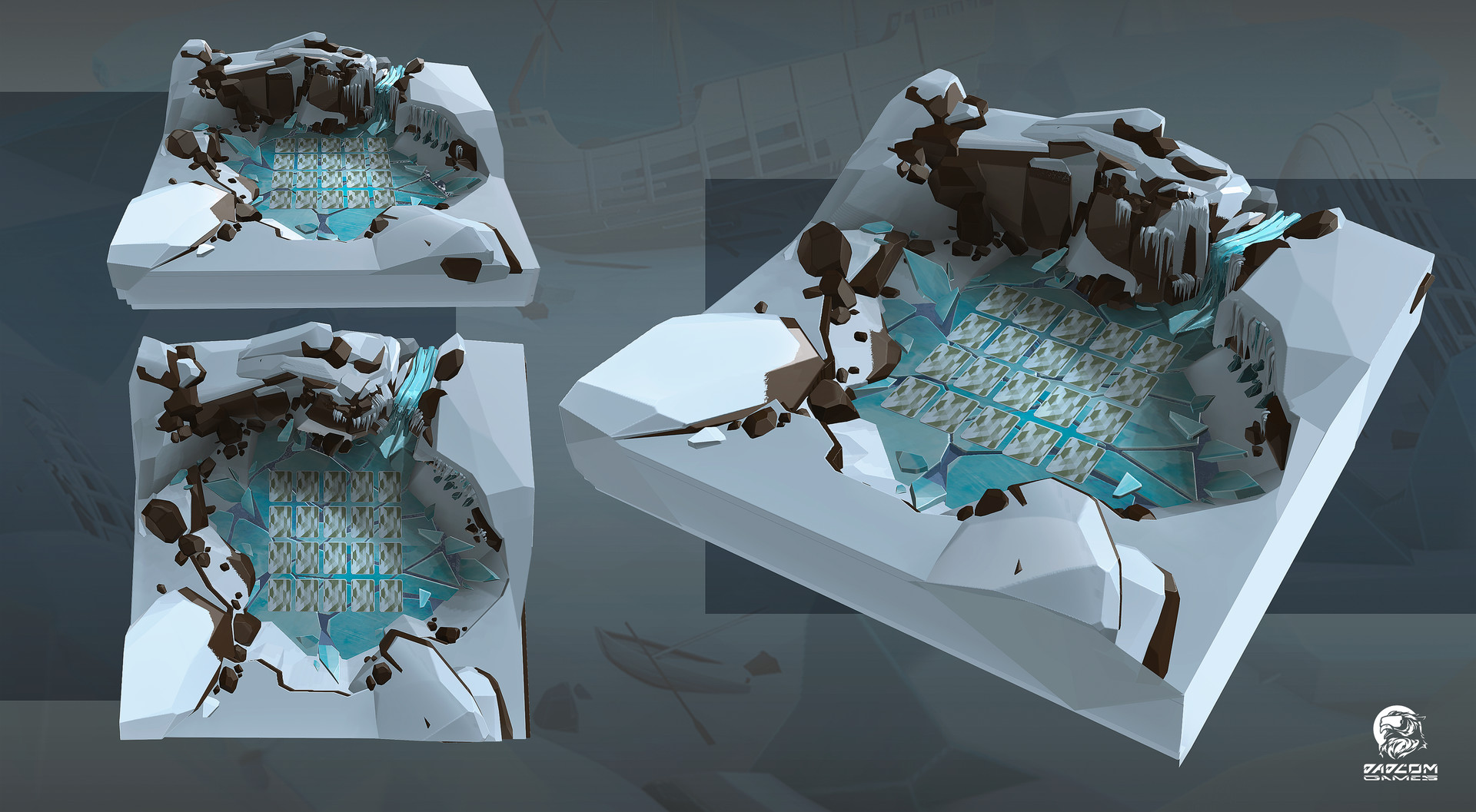 DadcomGames Studio - Concept Artwork for PaperWorld - Arctic homeland