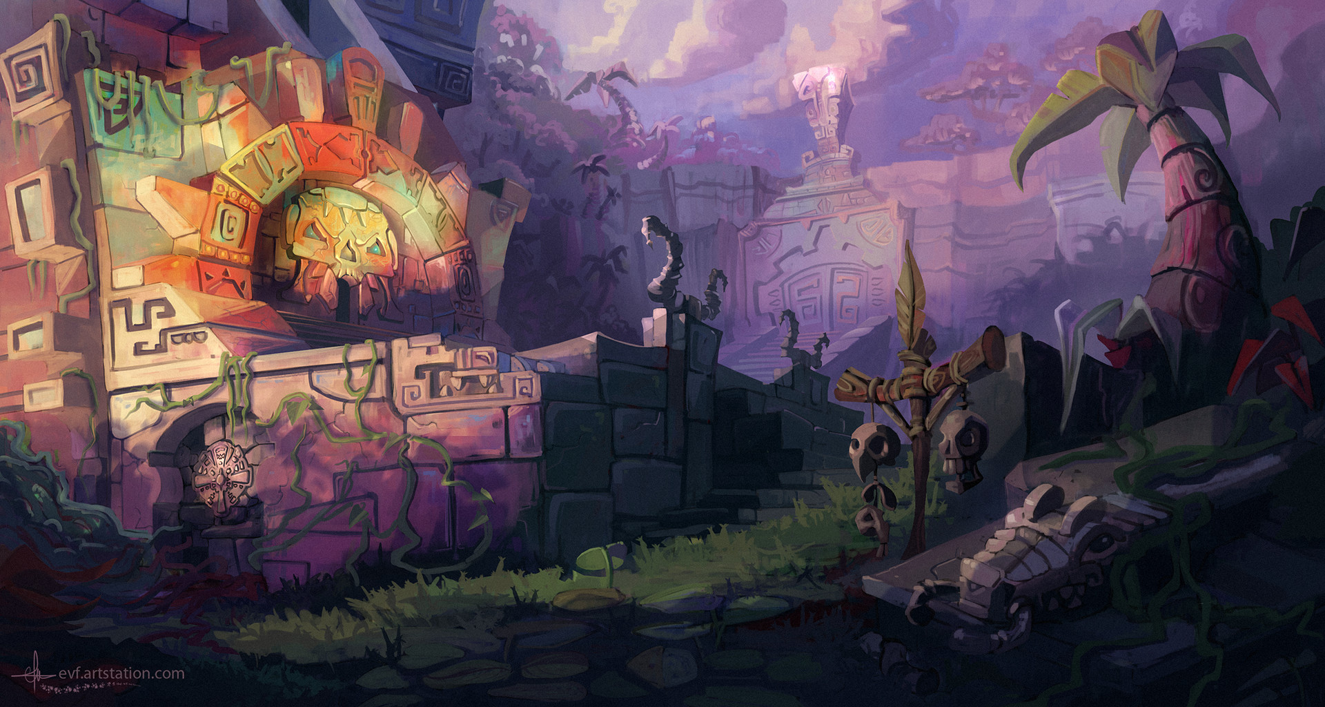 Environment concept art, Vis Dev - Desecrated Temple