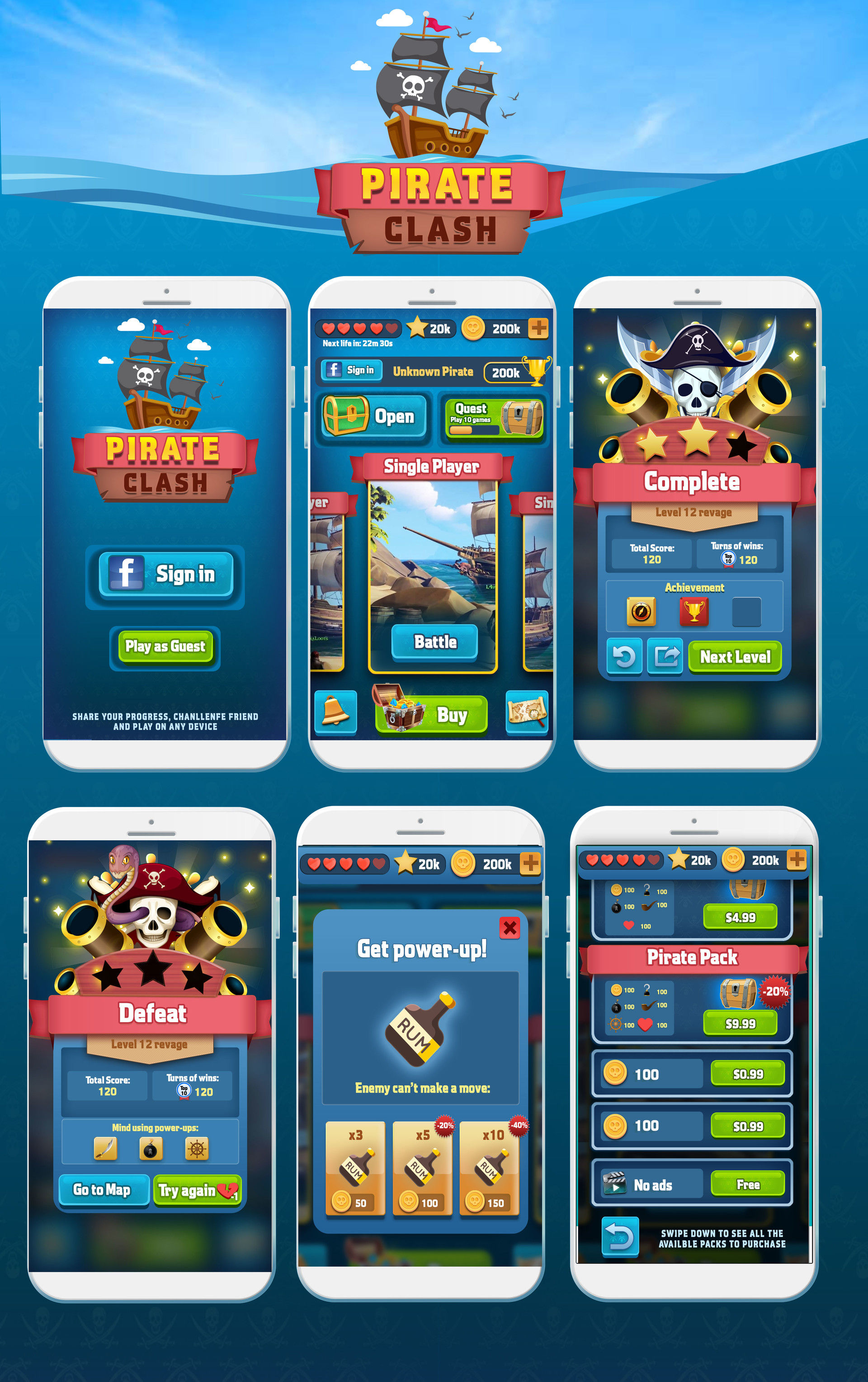 ArtStation - Pirate Game Concept UI design / Personal Practice