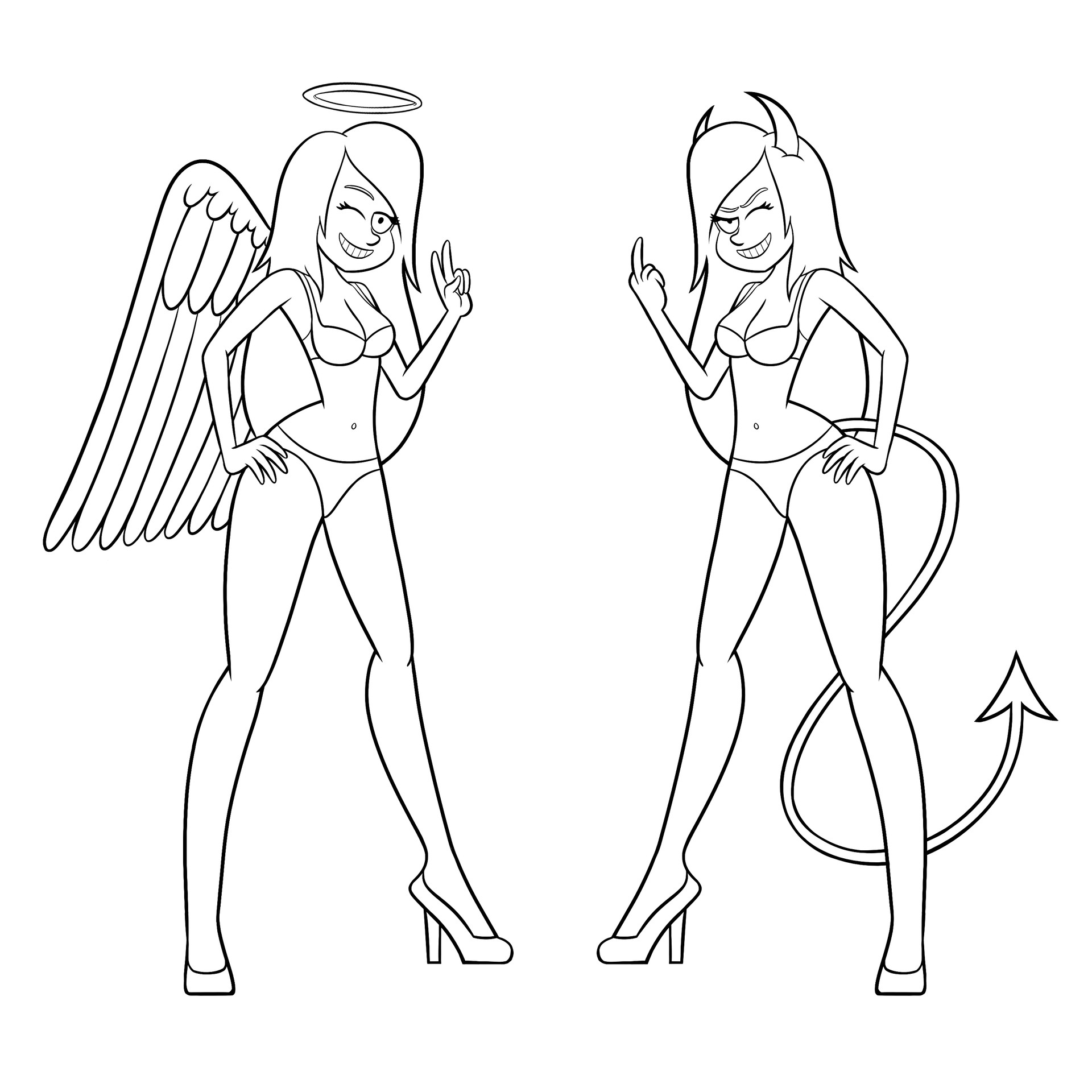 angels and demons coloring pages printable