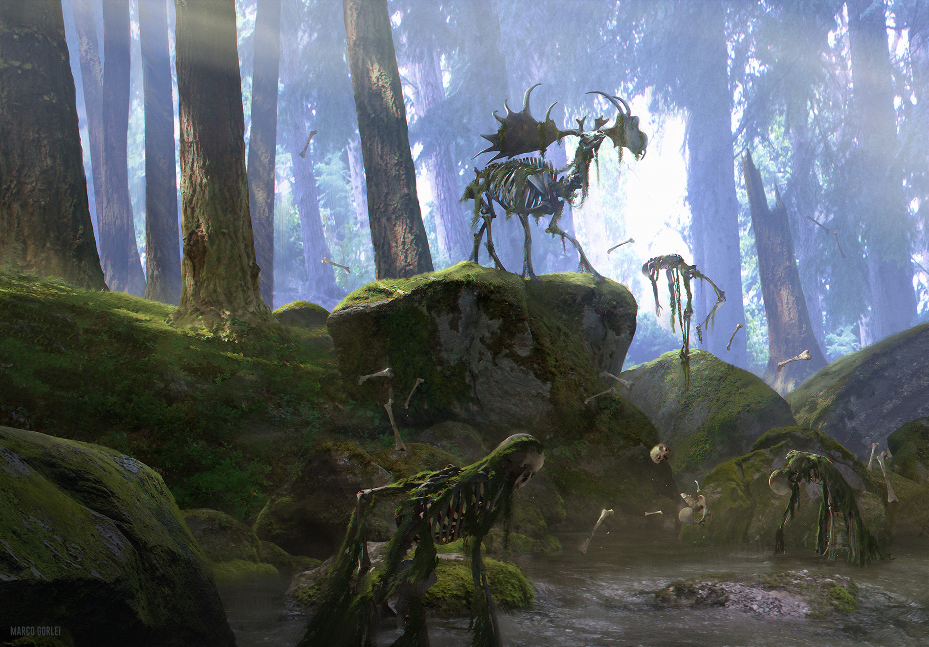 Cursed Elk by Marco Gorlei : r/ImaginaryMonsters