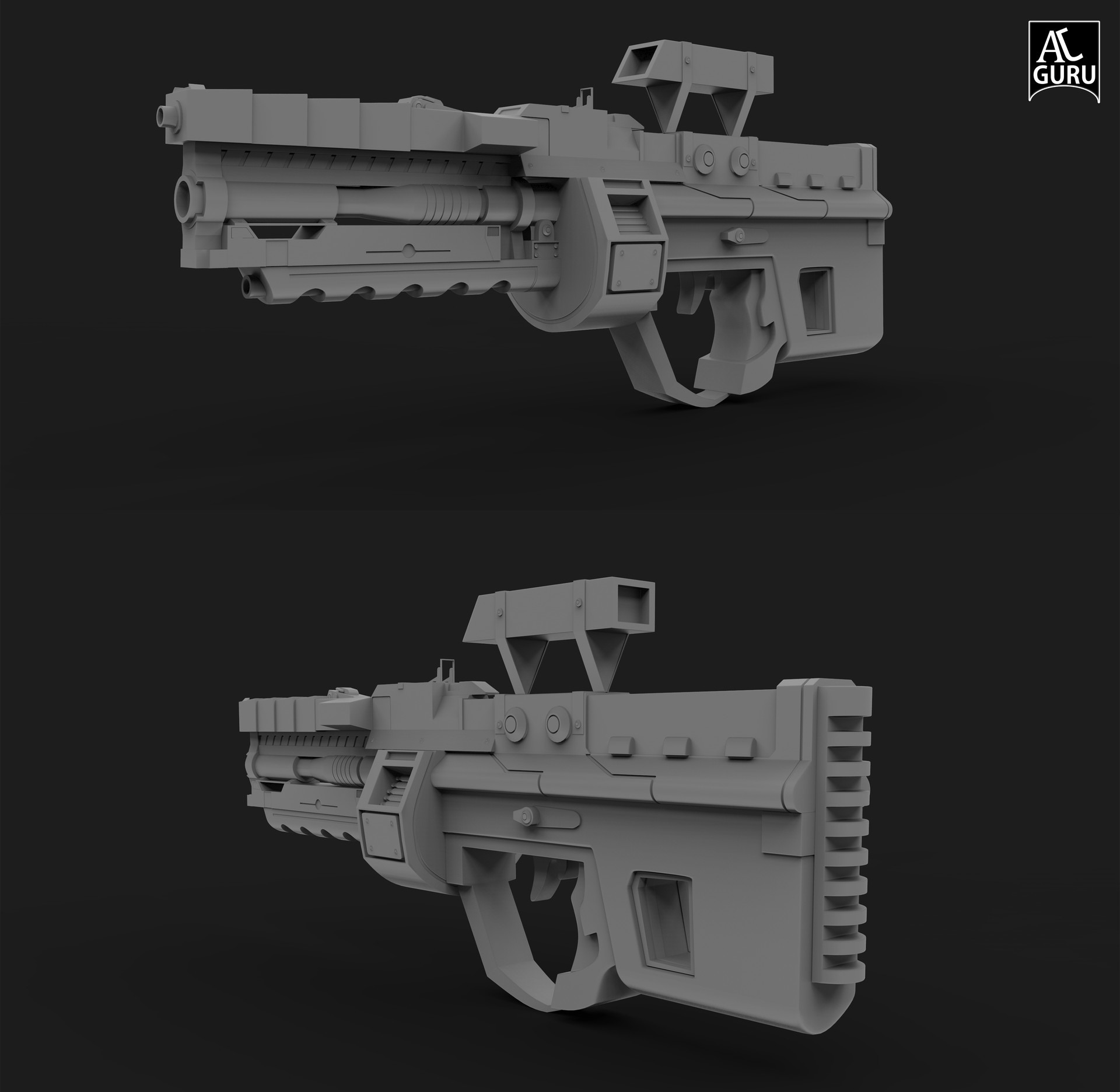 ArtStation - Sci fi gun 3d modeling