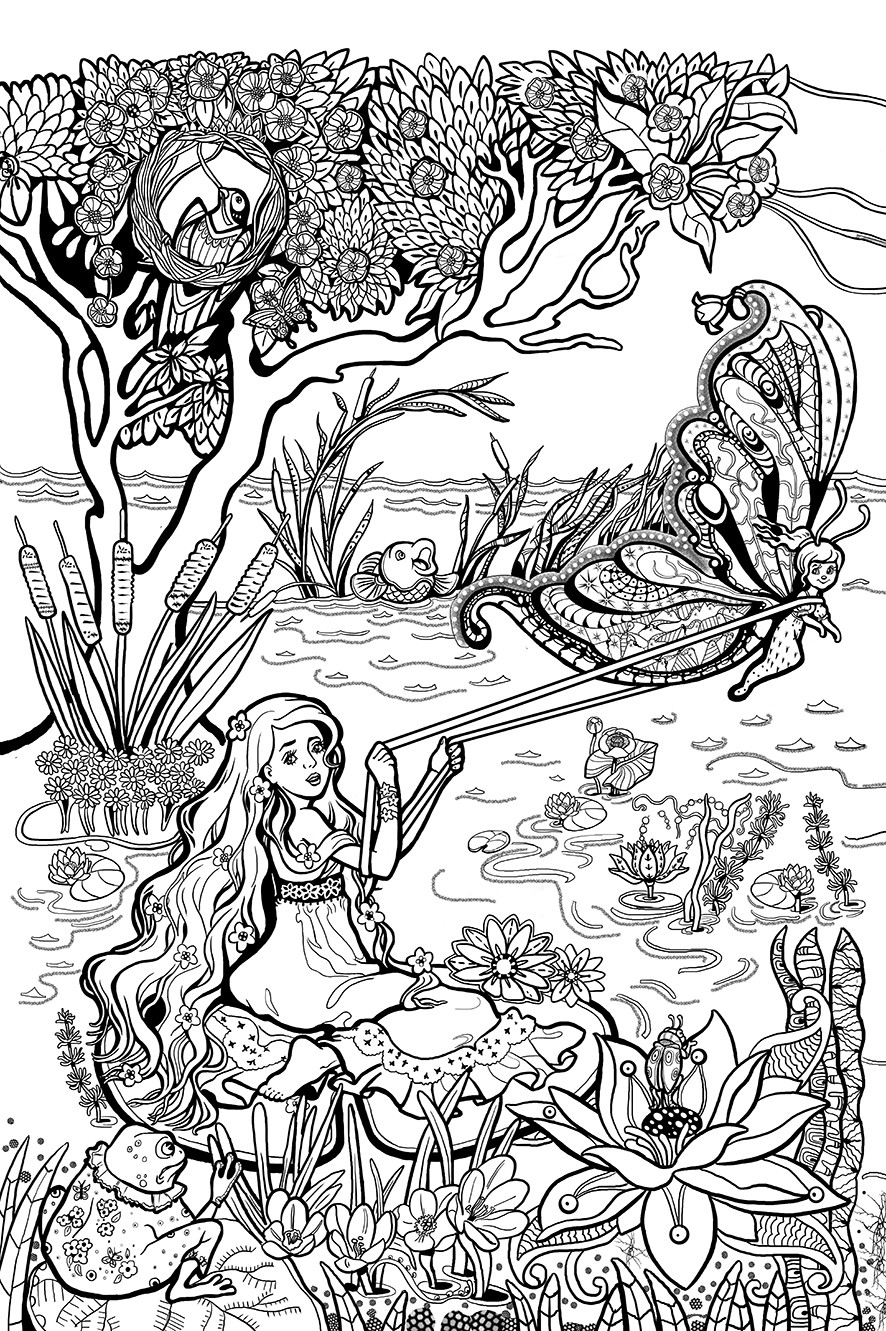 thumbelina coloring page printable