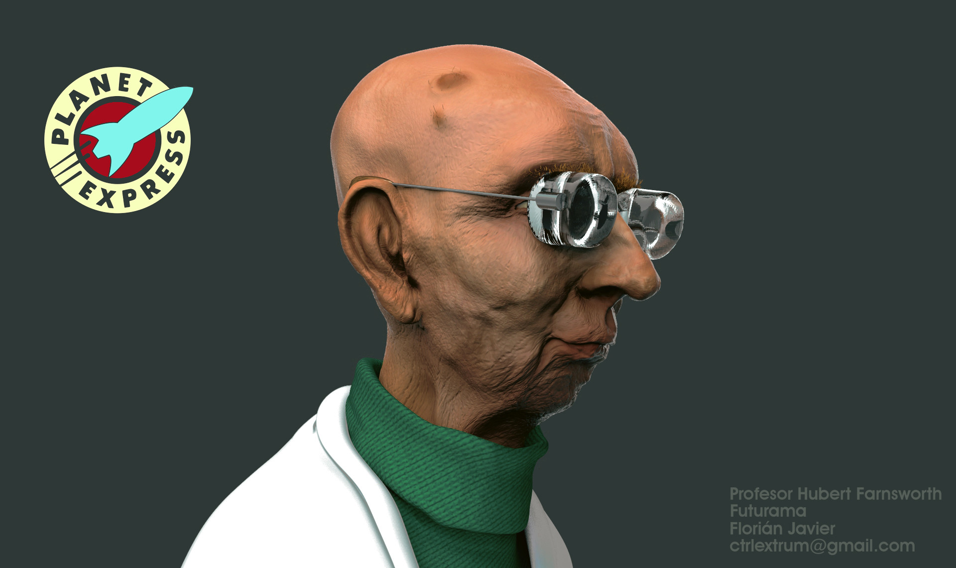 ArtStation - Profesor Hubert Farnsworth (Futurama)