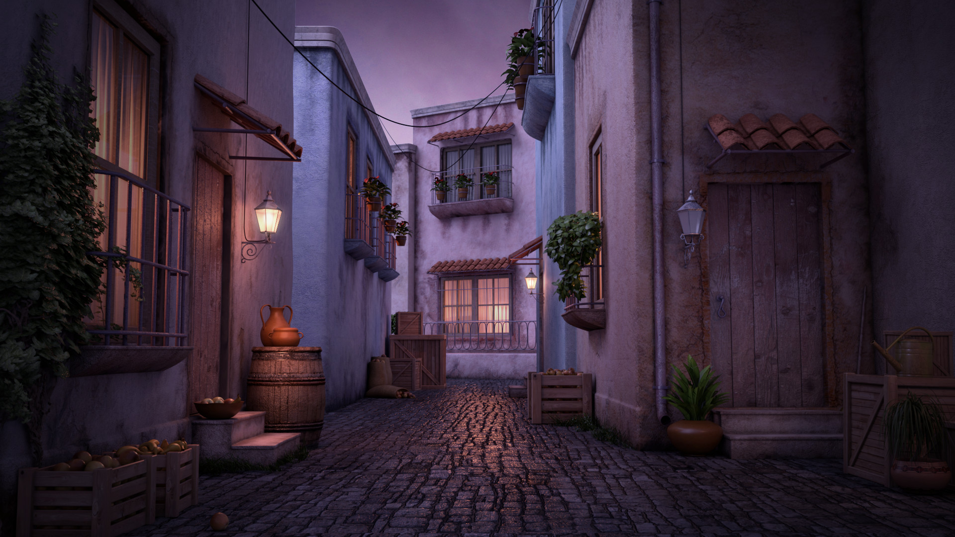ArtStation - Alley - Lighting