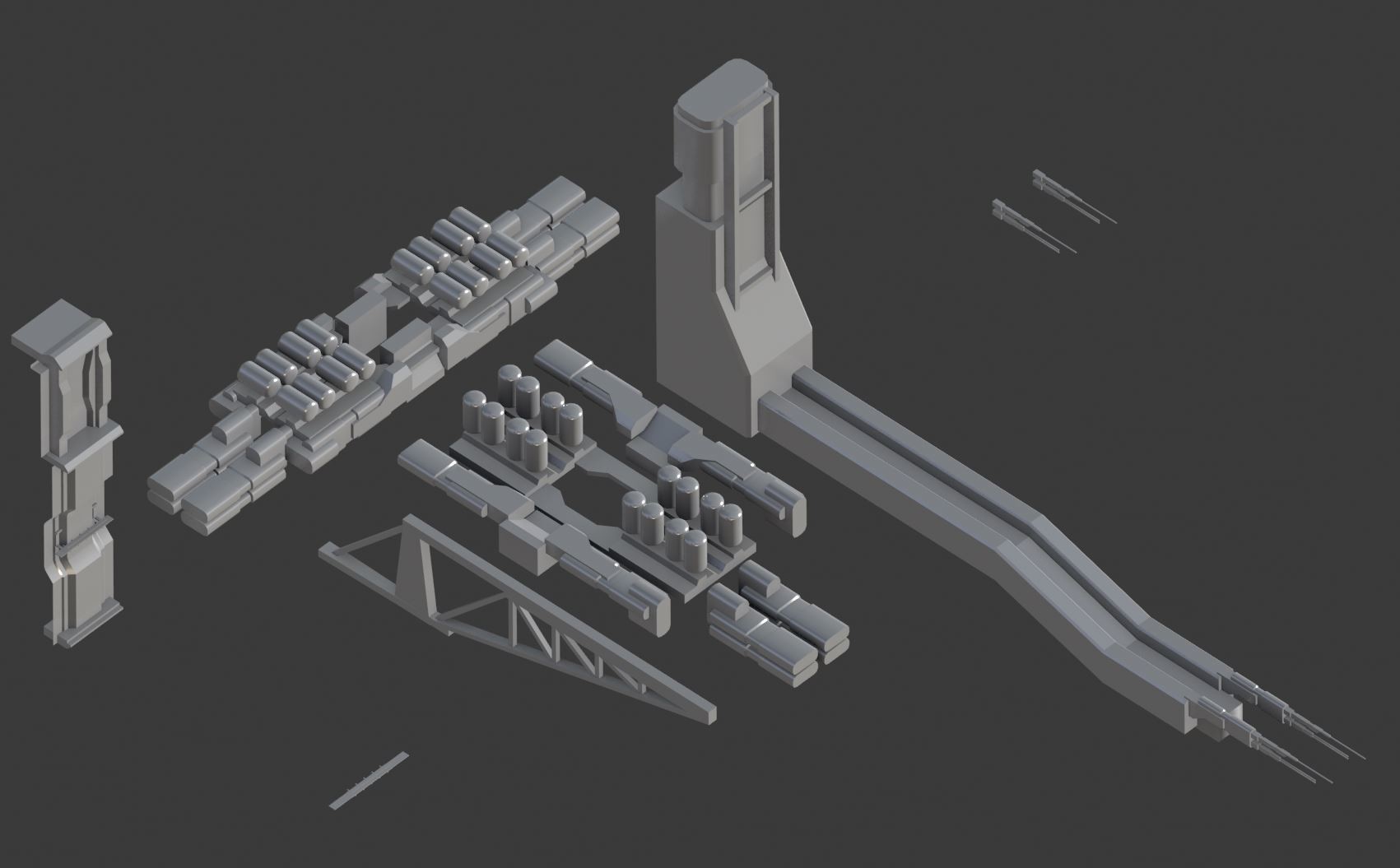 Lino Thomas - One hour of greeble (#1-#4)