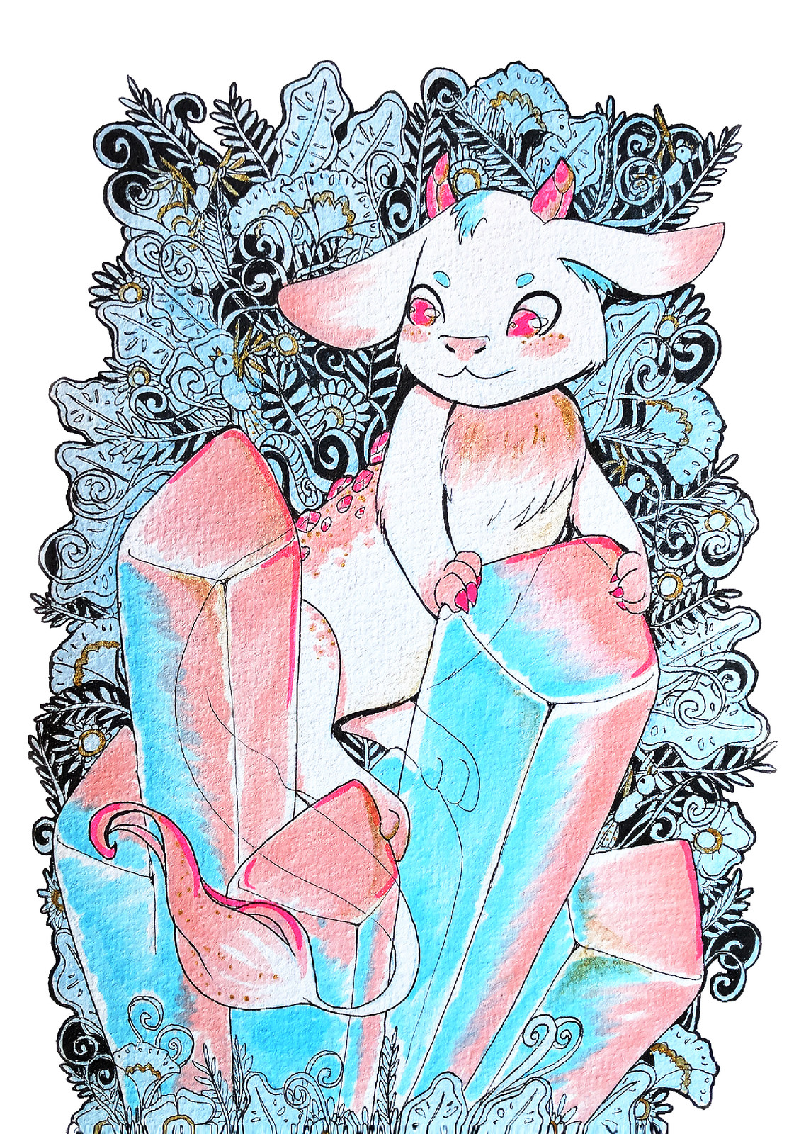 Christy Butt - Pink/Blue Crystal Critter
