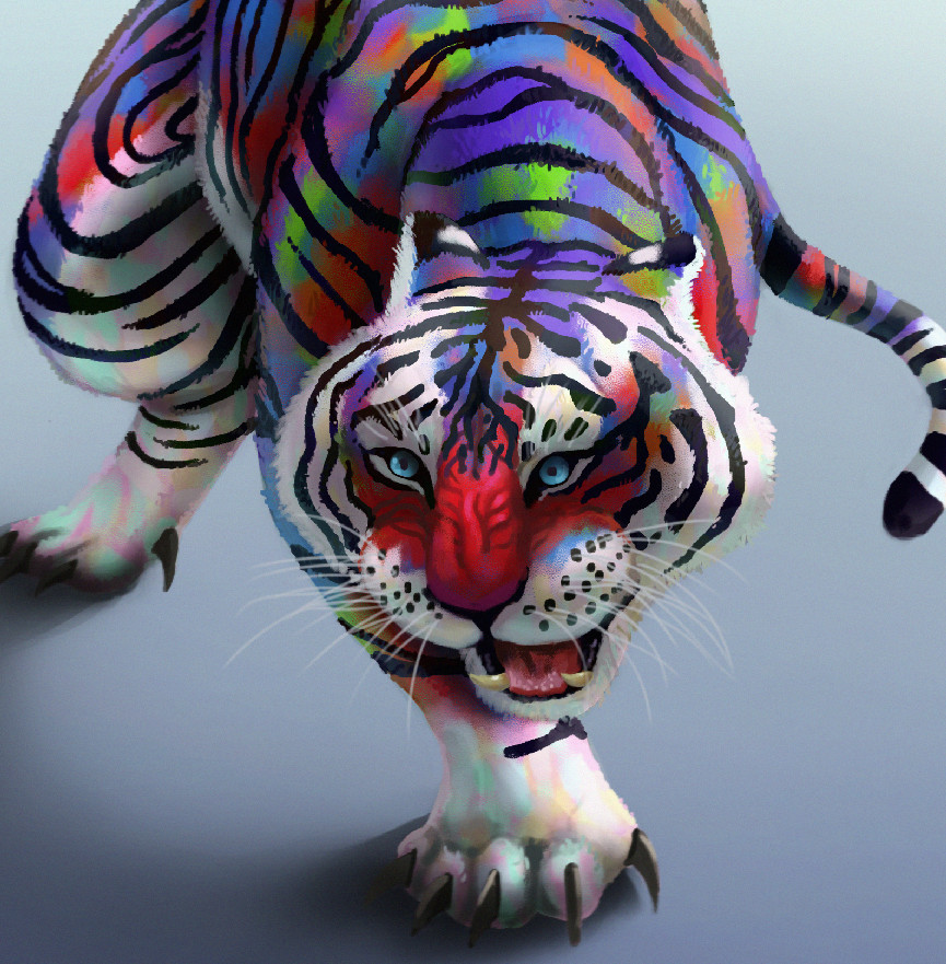 Rainbow Tiger Drawing