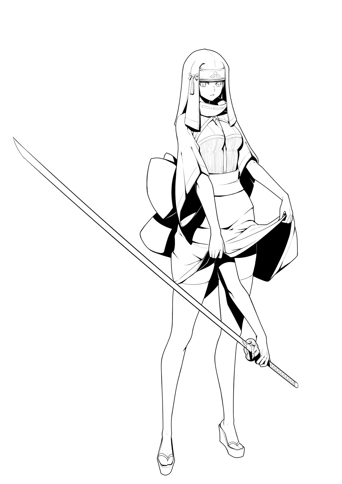 RYUSHiN . - 「凛妖殿」character concept linework