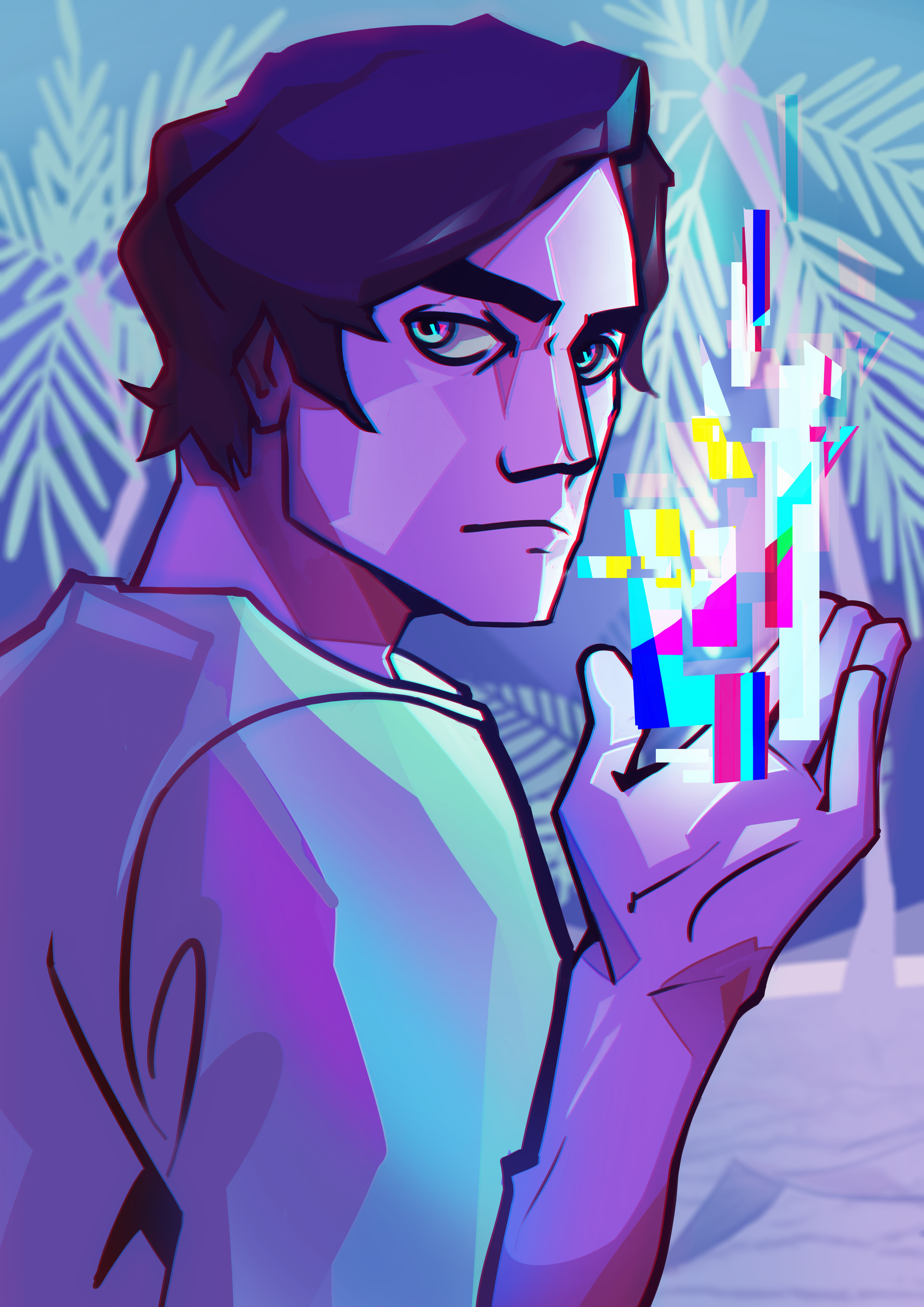 ArtStation - Guy with a glitch | The cover of a visual novel