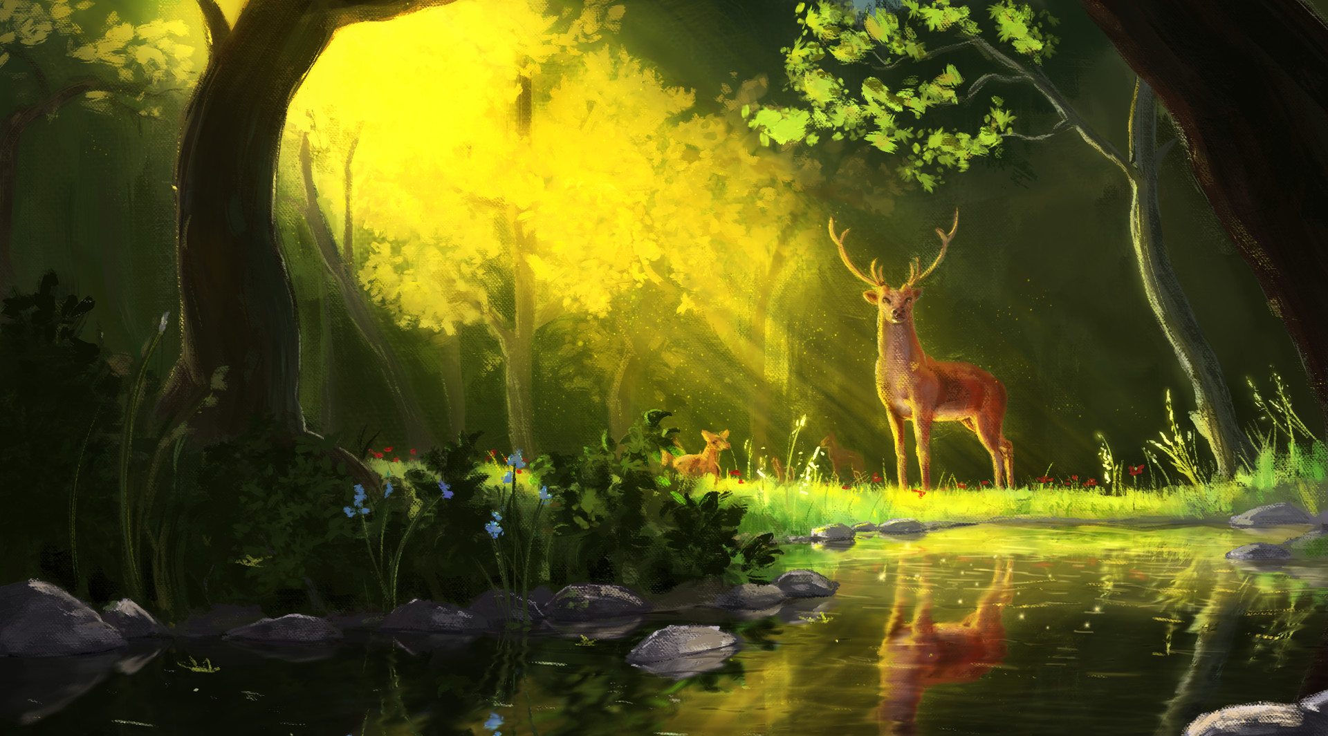 ArtStation - Deer In The Forest