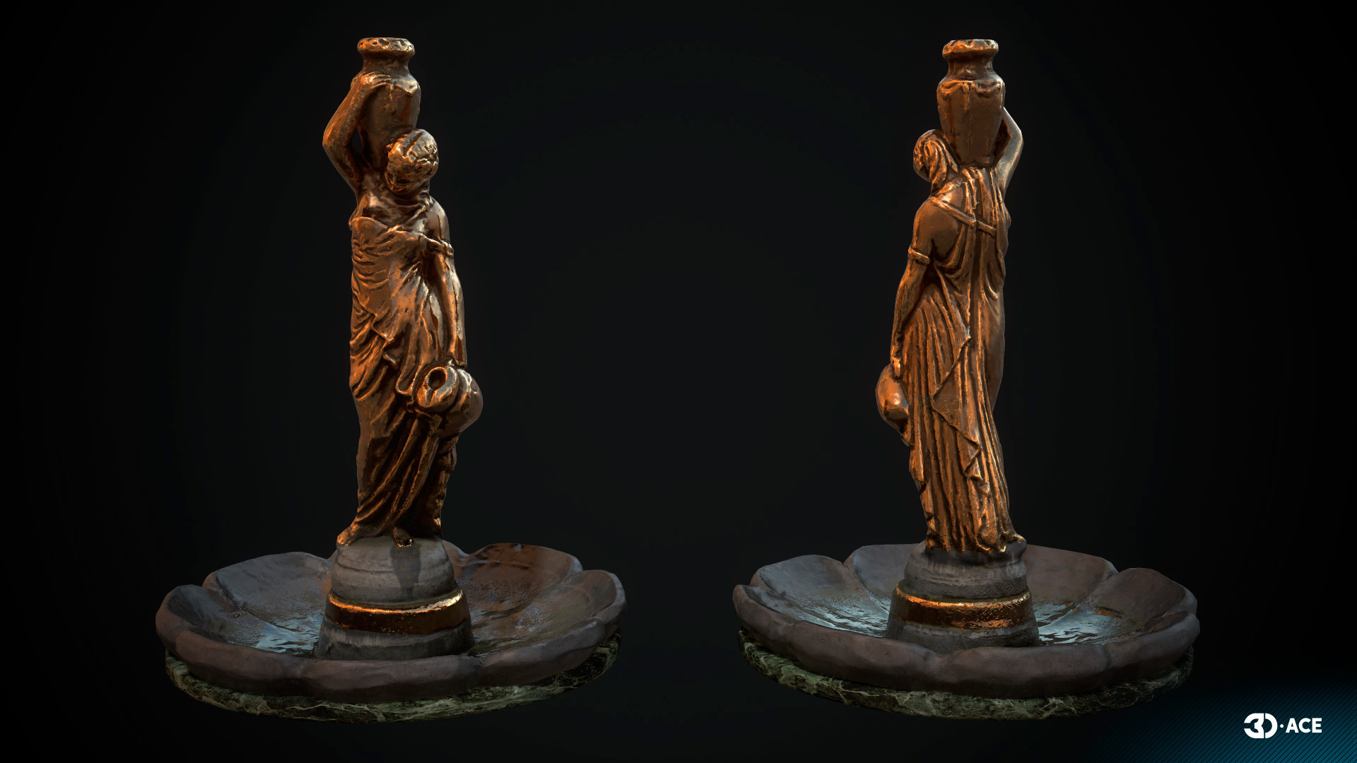 3D-Ace Studio - Greco-Roman fountain (props)