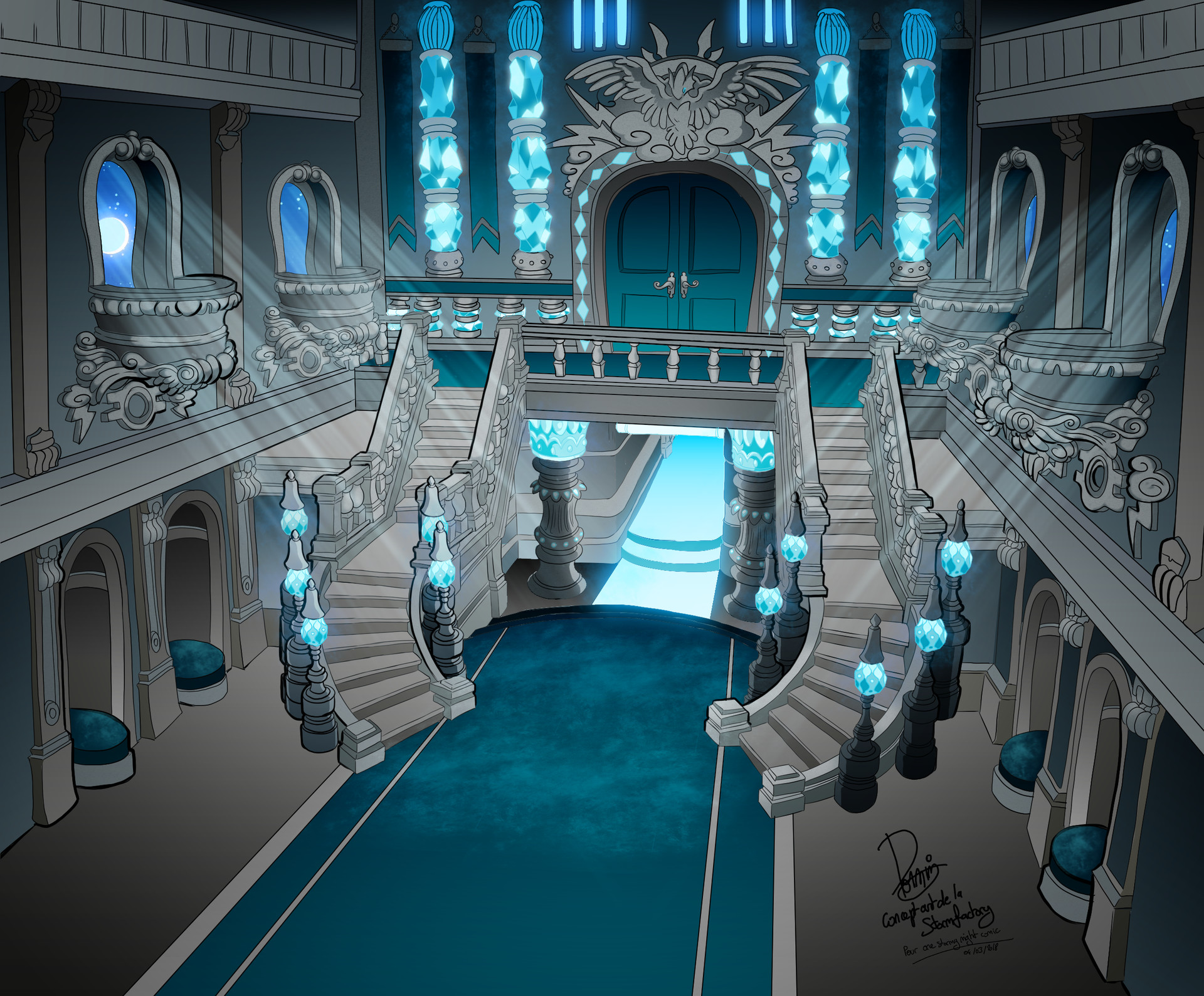 ArtStation - silver hall sketch