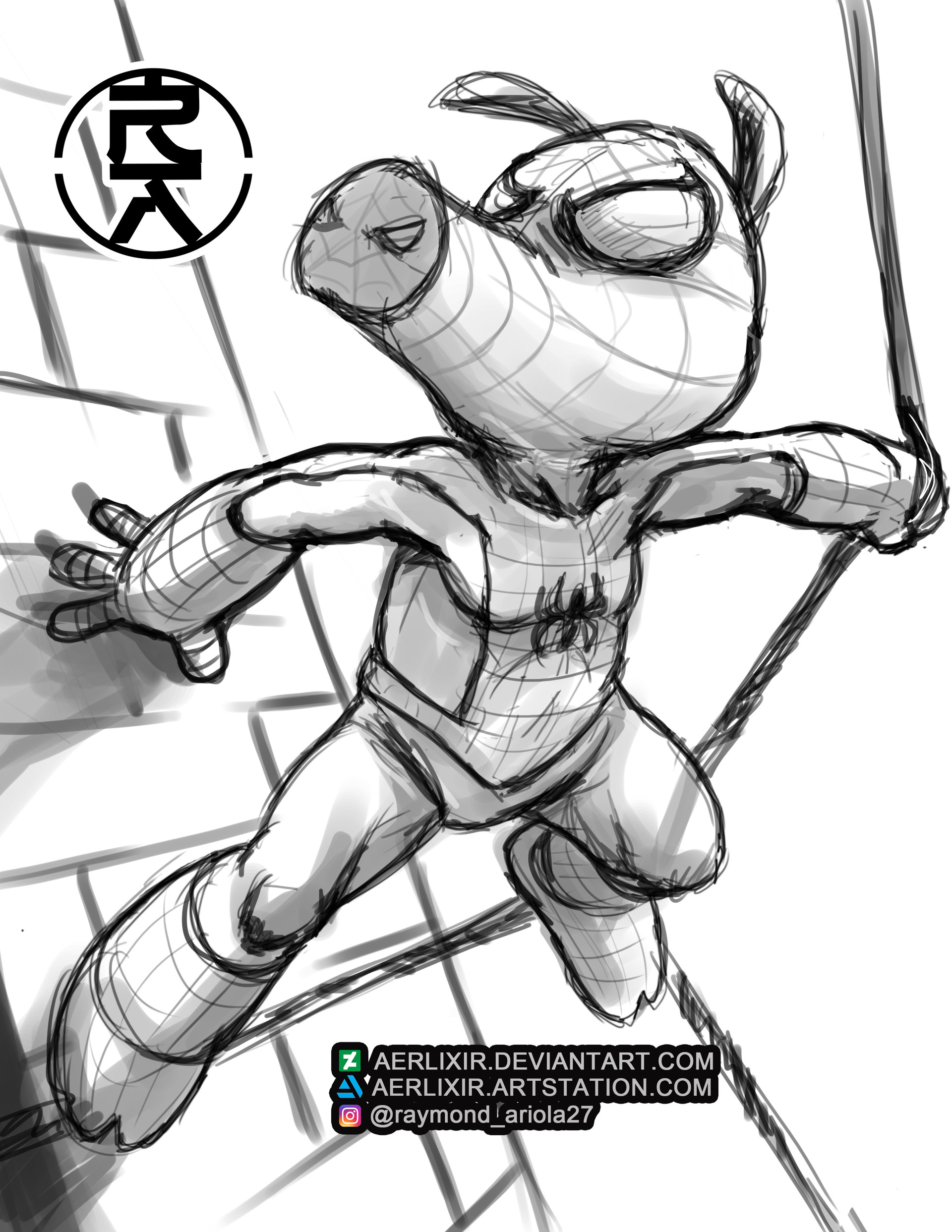 draw spider ham