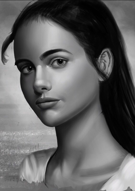 ArtStation - Grayscale portrait study