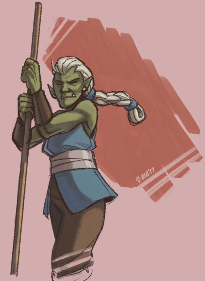 ArtStation - Rosha: half-orc monk
