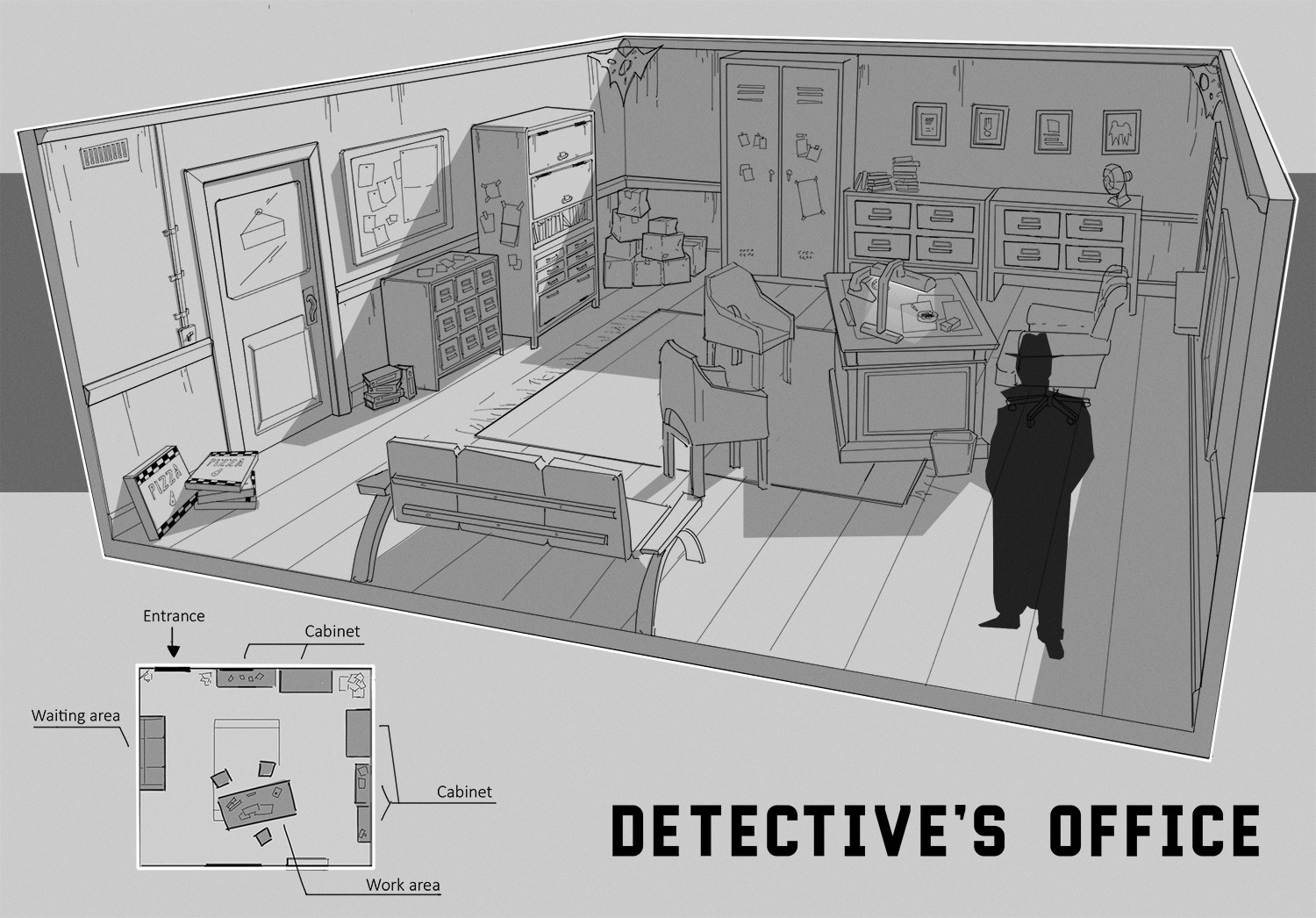 ArtStation - Detective's office interior concept