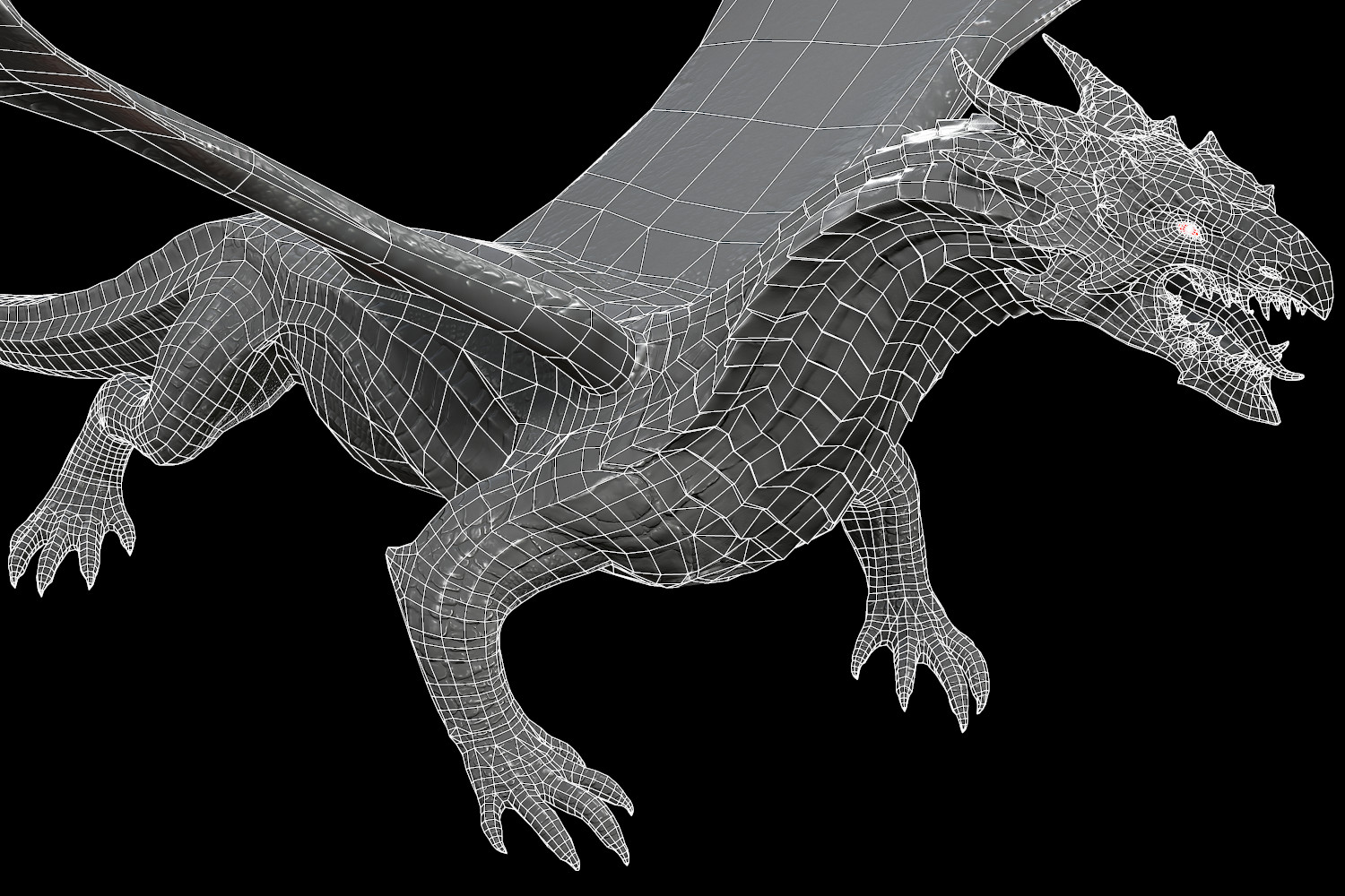 Evgeniy (Extruder) Pyrch - Dragon for KalqueLord ‏Retopology