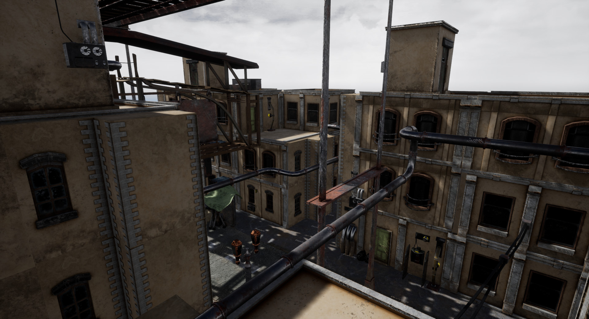 Charlie Mechan - UE4 - Dieselpunk Street Scene (Modular)