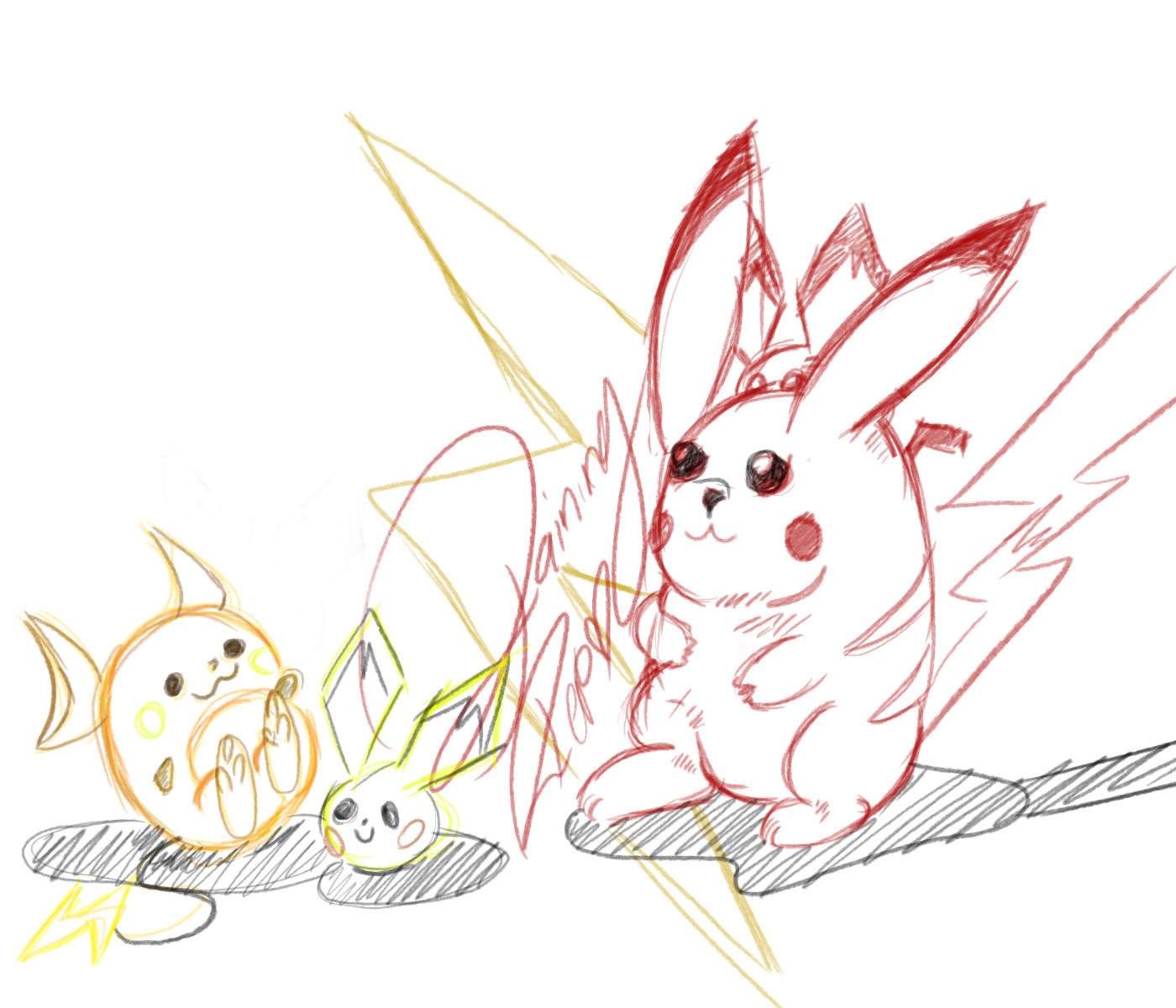 ArtStation - pikachu, pichu, raichu