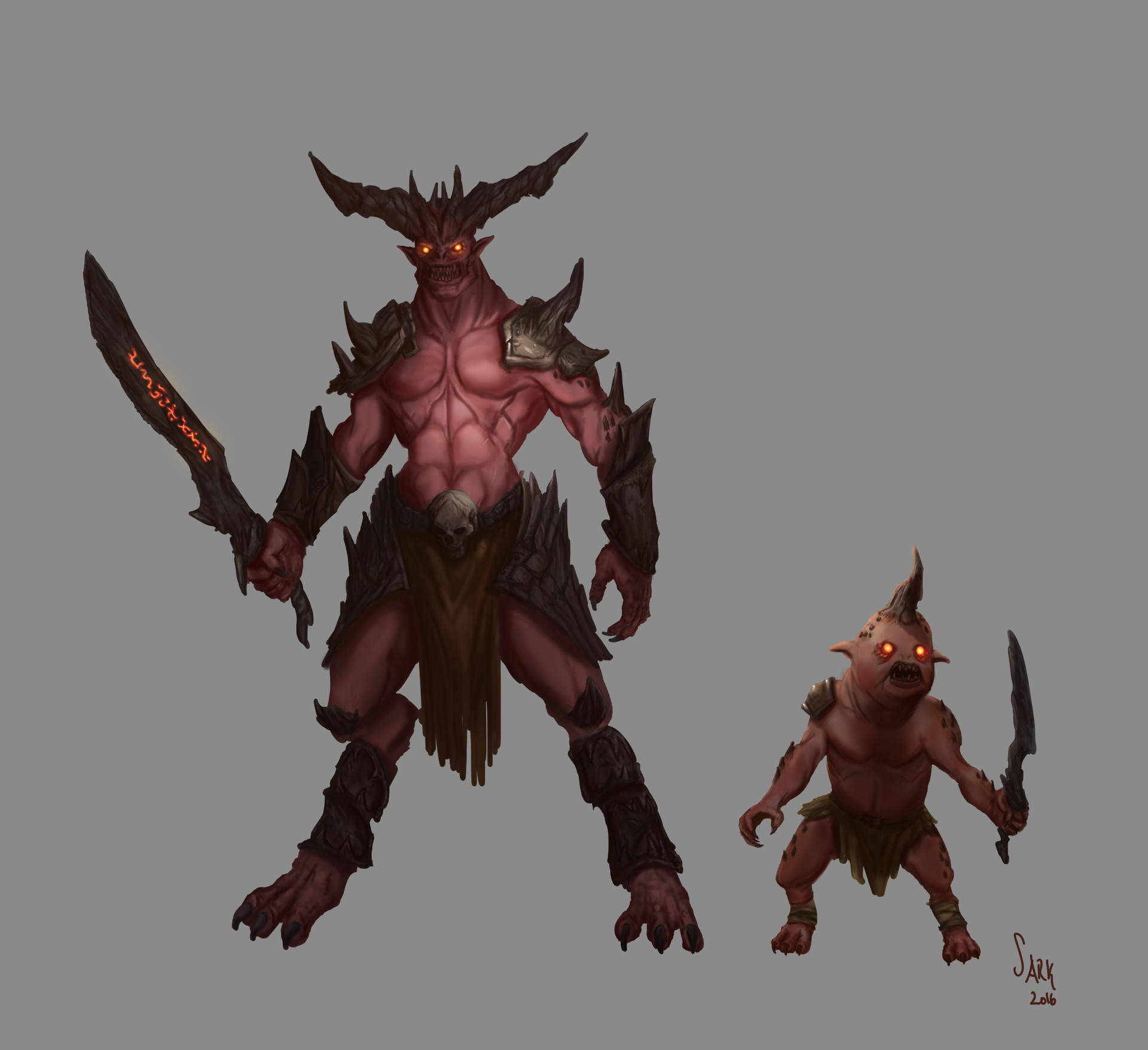 ArtStation - Demon boss and underling