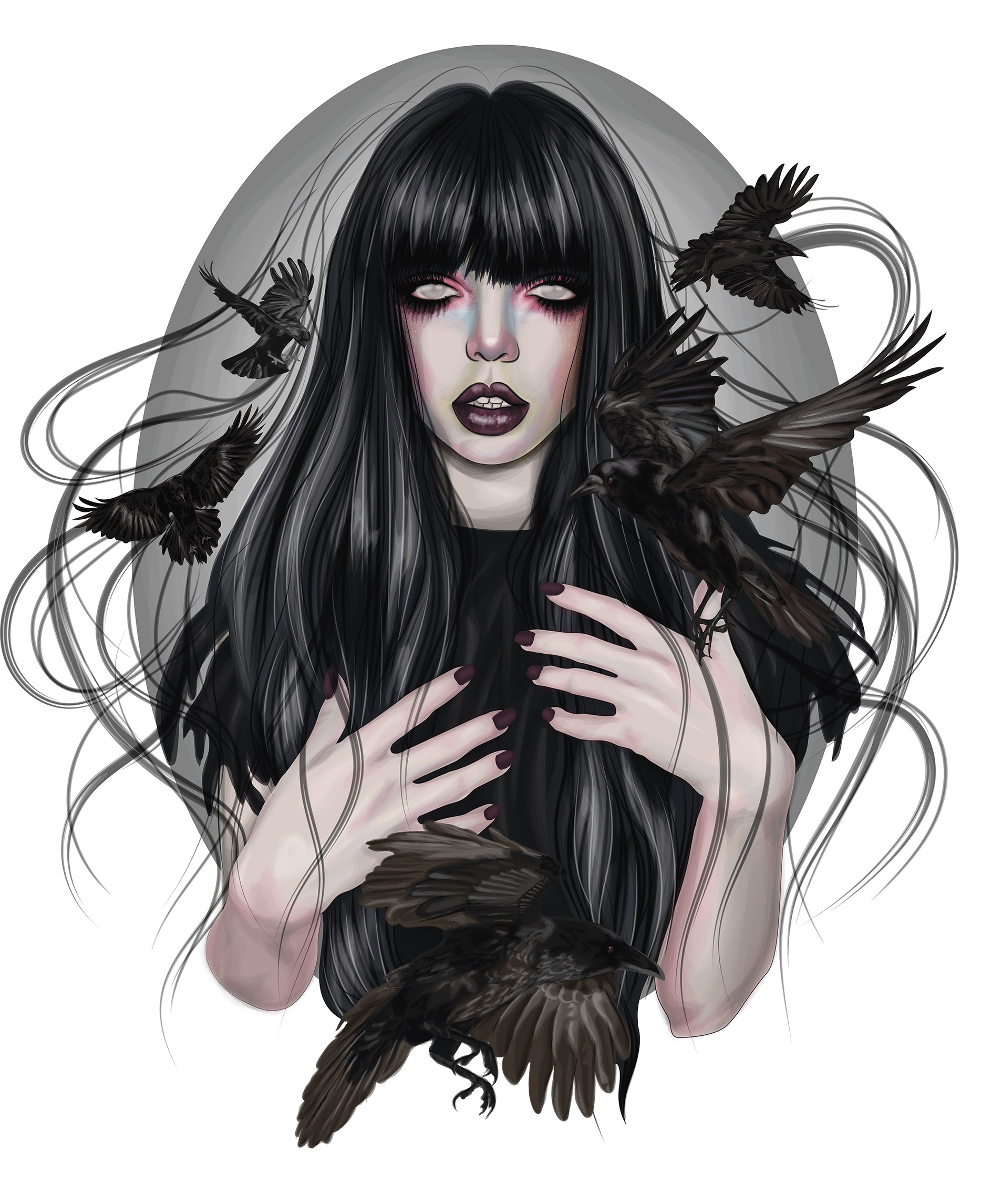 ArtStation - Raven Girl - vector illustration
