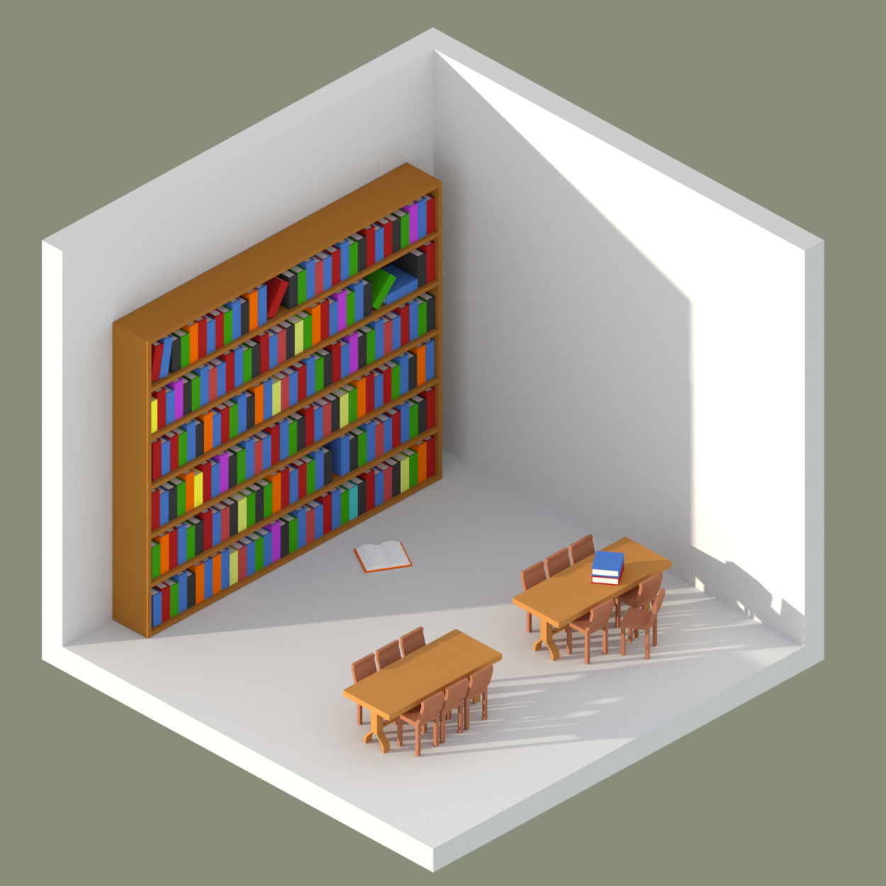 ArtStation - Isometric Room Design: Library