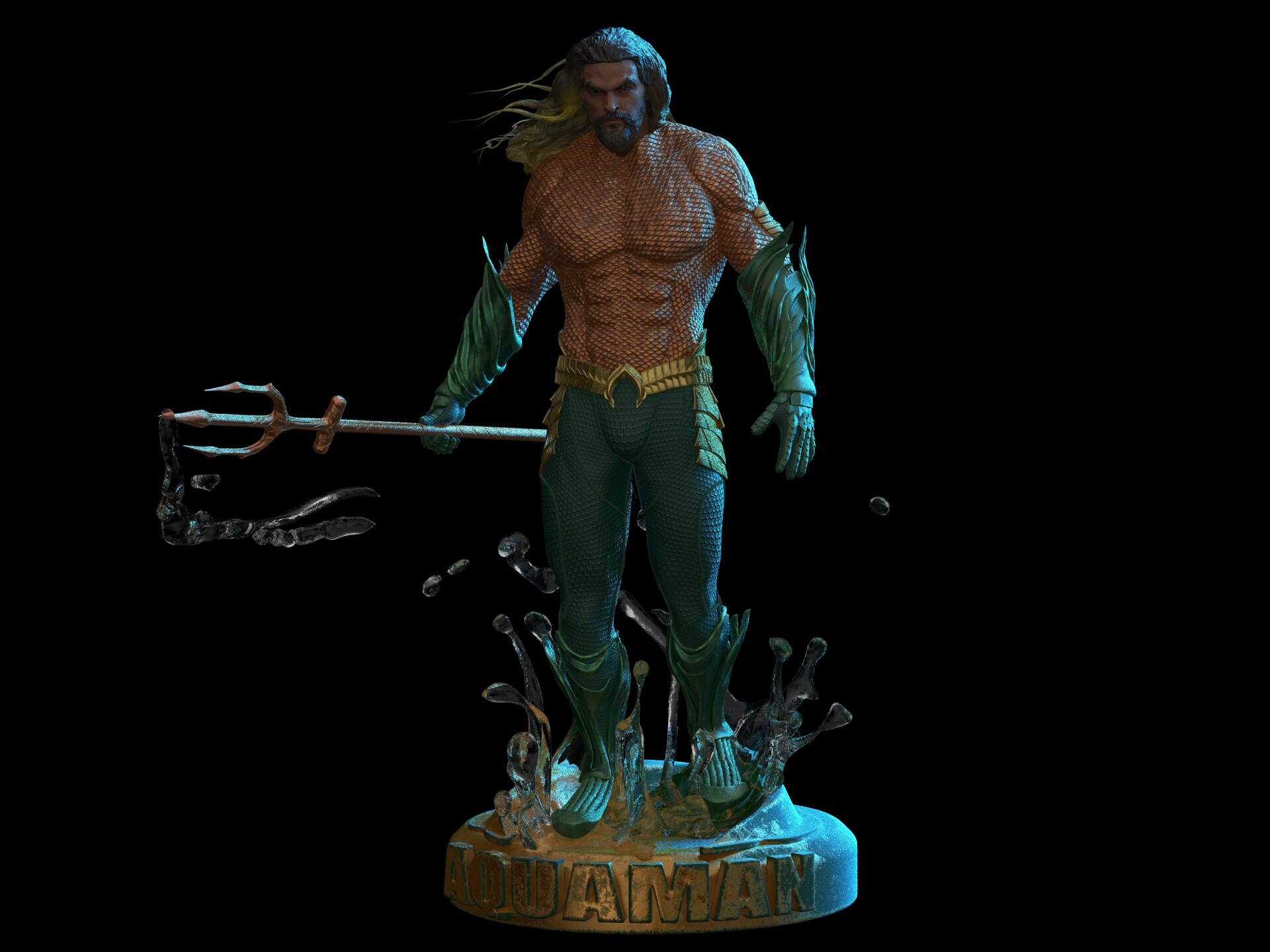 Dwayne ( artfollowsme) Hanley - Jason Momoa as Aquaman ( full body)